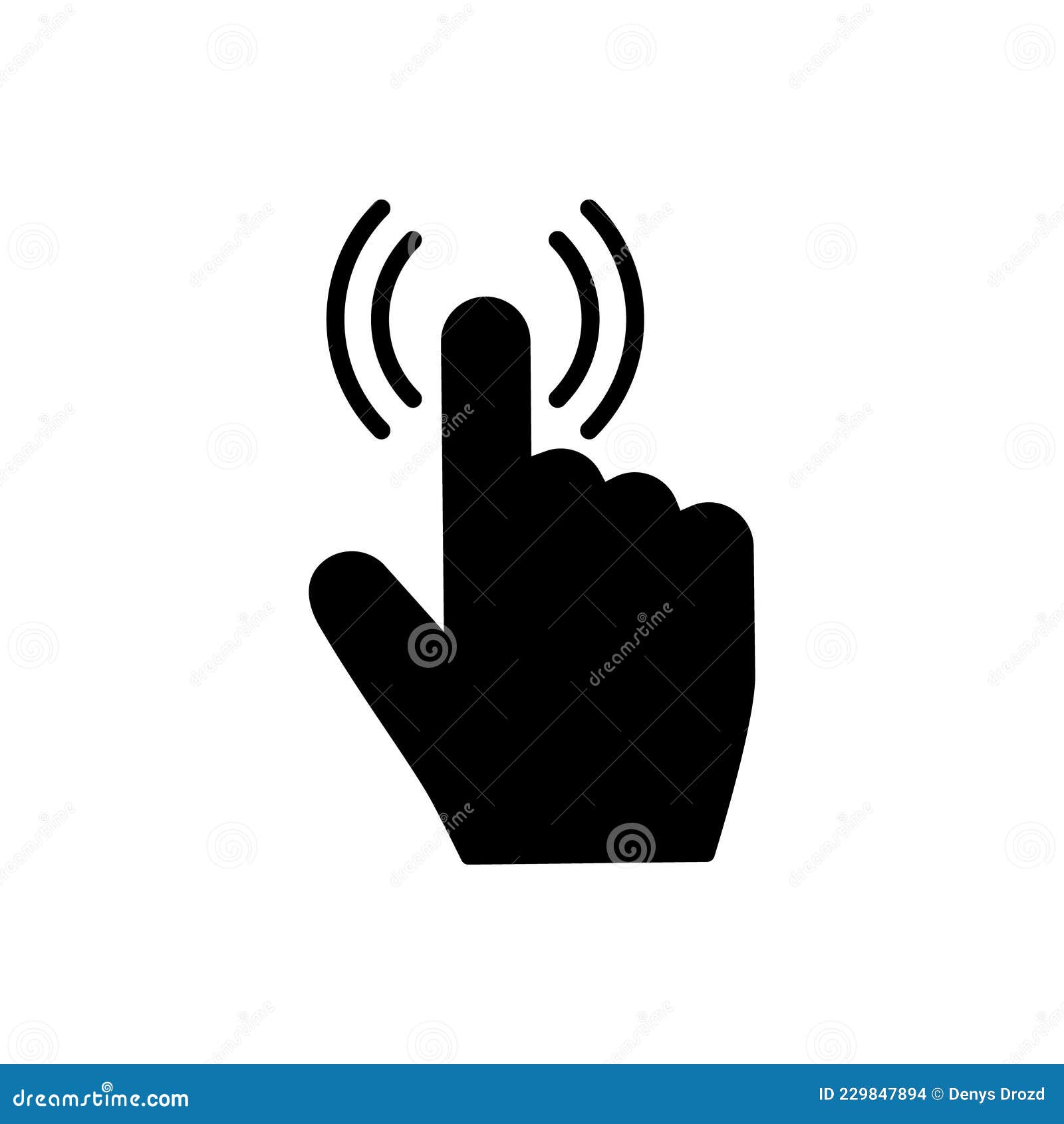 The Hand Clicks On The Button. Cursor Icon Cartoon Vector ...