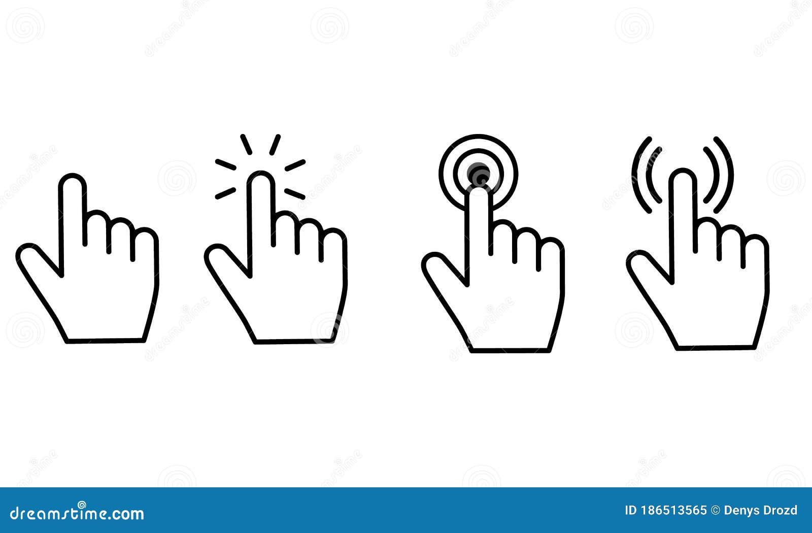 Mouse Click Cursor Icon Set. Hand Finger And Arrow Cursor Pointer ... Mouse Click Cursor Icon Set. Hand Finger And Arrow Cursor Pointer ...