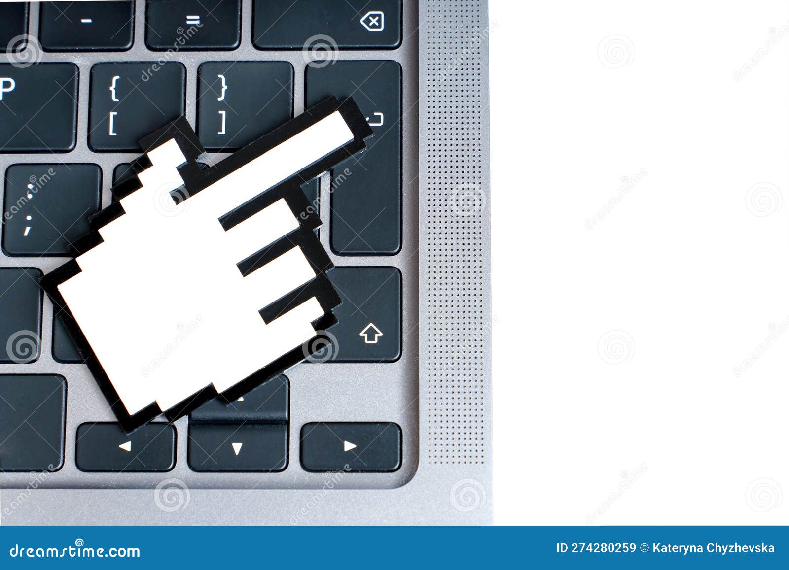 Pointer Cursor Shape Clicks Enter Key on a Laptop Stock Image - Image ...