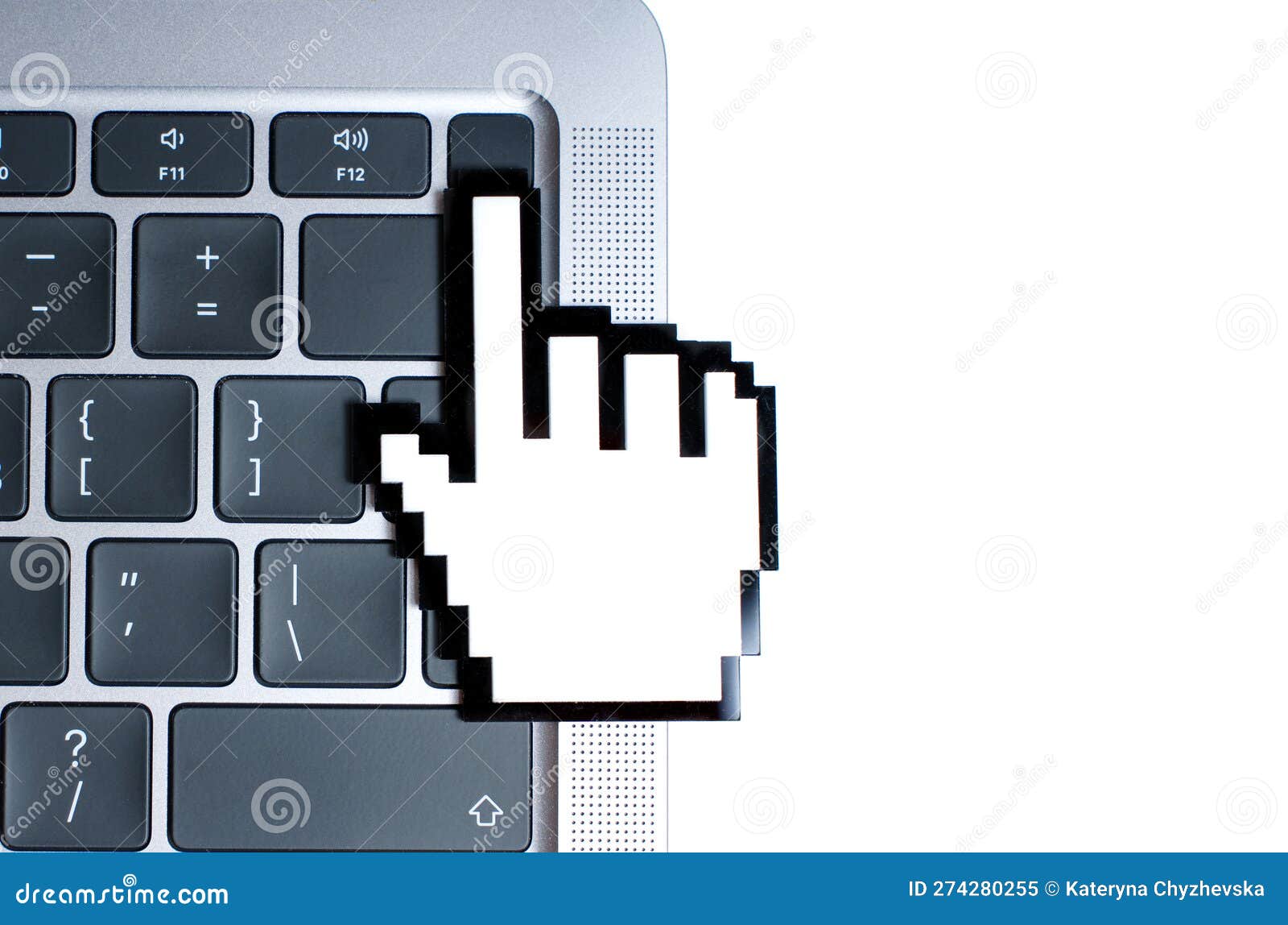 Pointer Cursor Shape Touches a Laptop S Fingerprint Scanner Stock Image ...