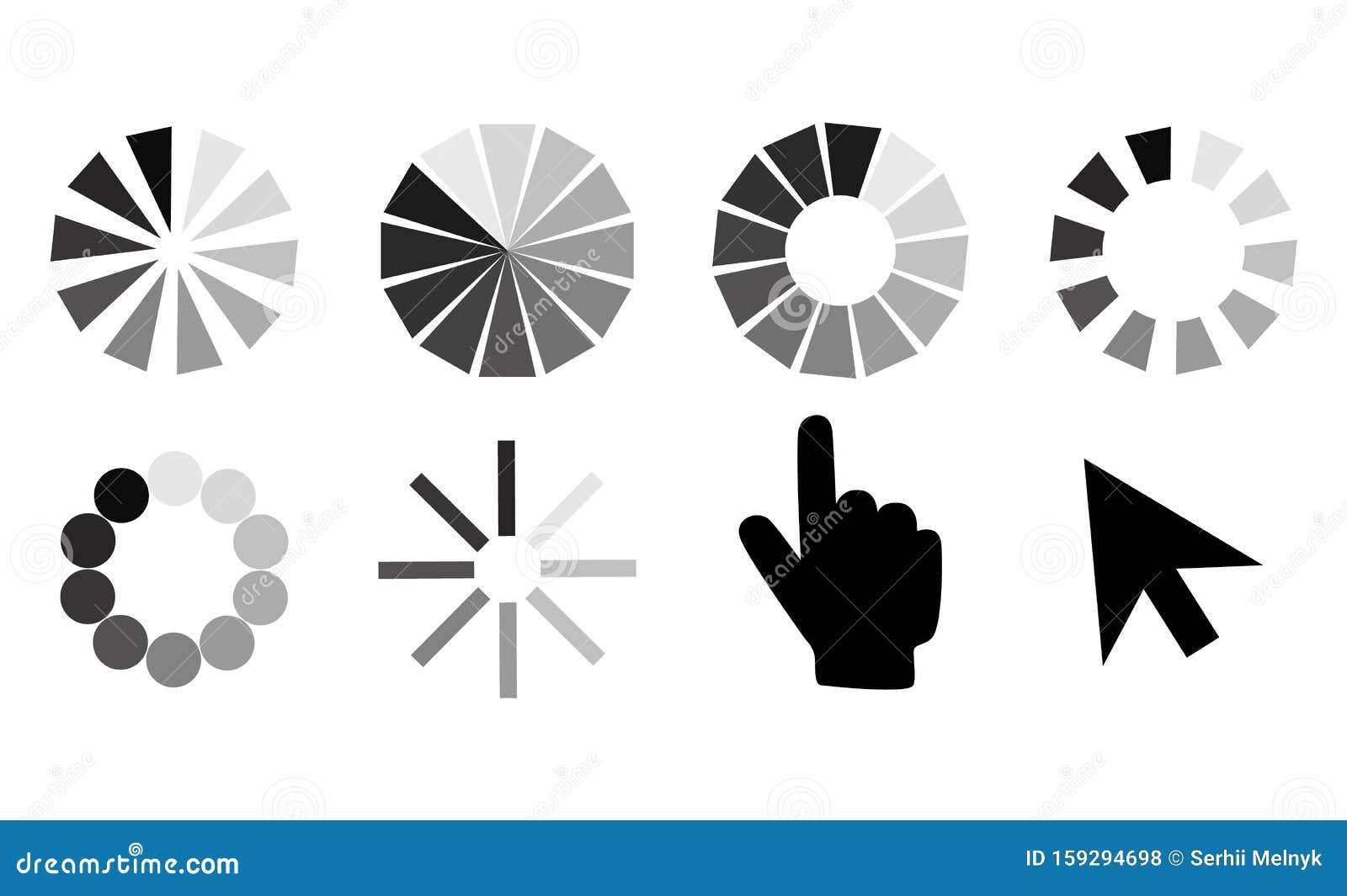 Pointer Cursors Icons: Mouse Hand Arrow. Stock Vector - Illustration of ...