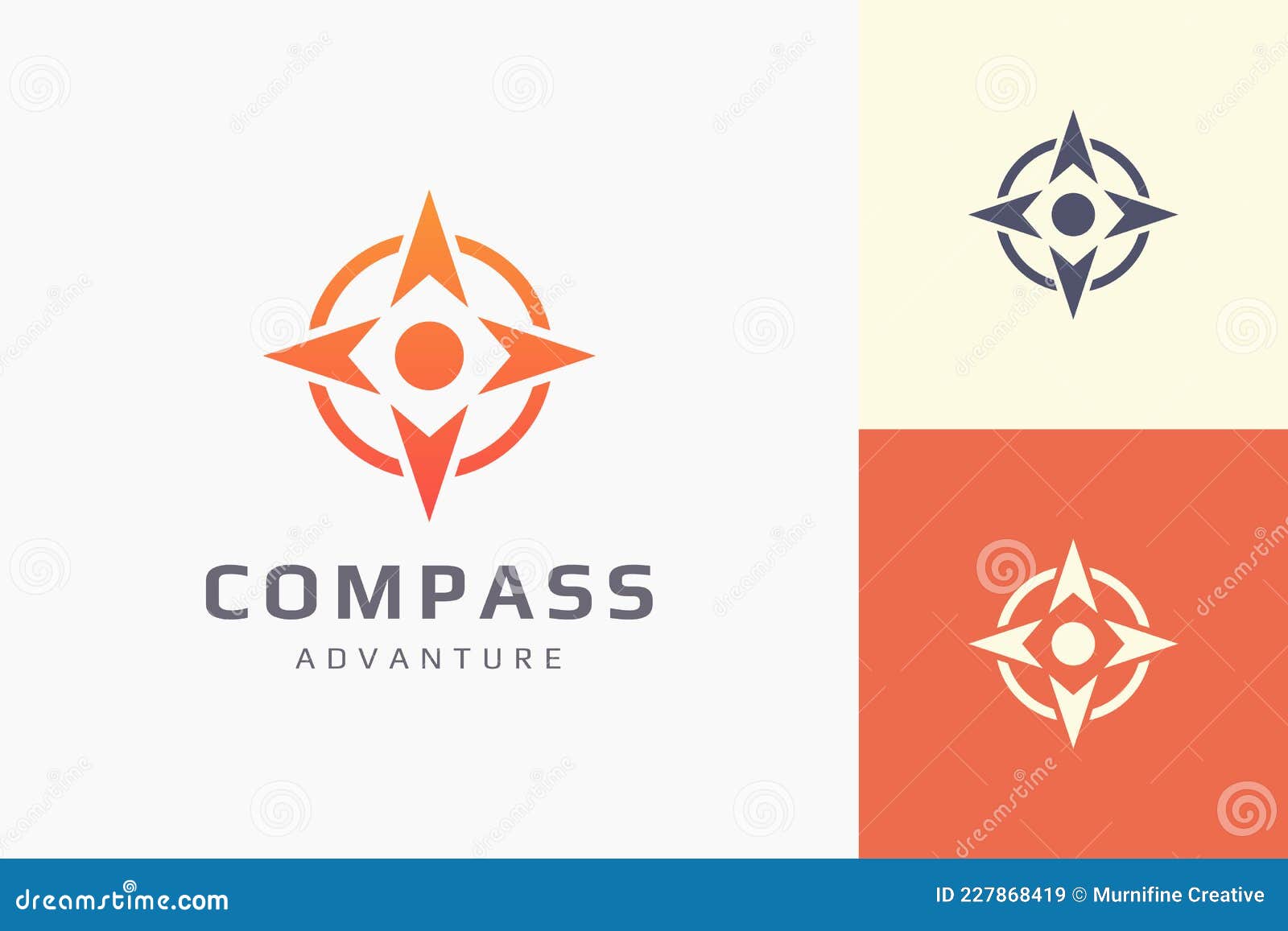 Pointer or Direction Logo Template in Simple and Modern Compass Shape ...