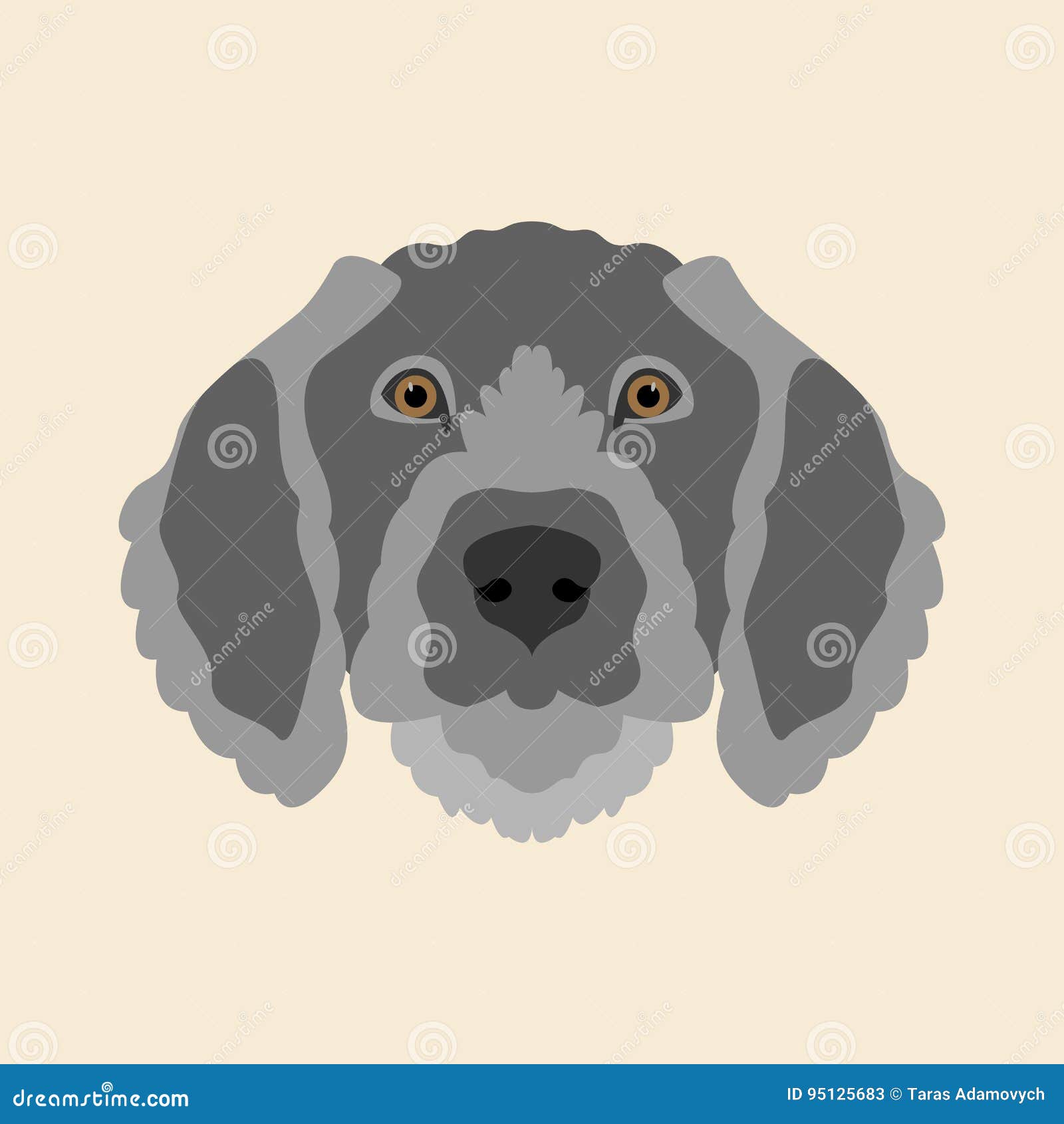 Pointer Dog Face Vector Illustration Style Flat Stock Vector ...