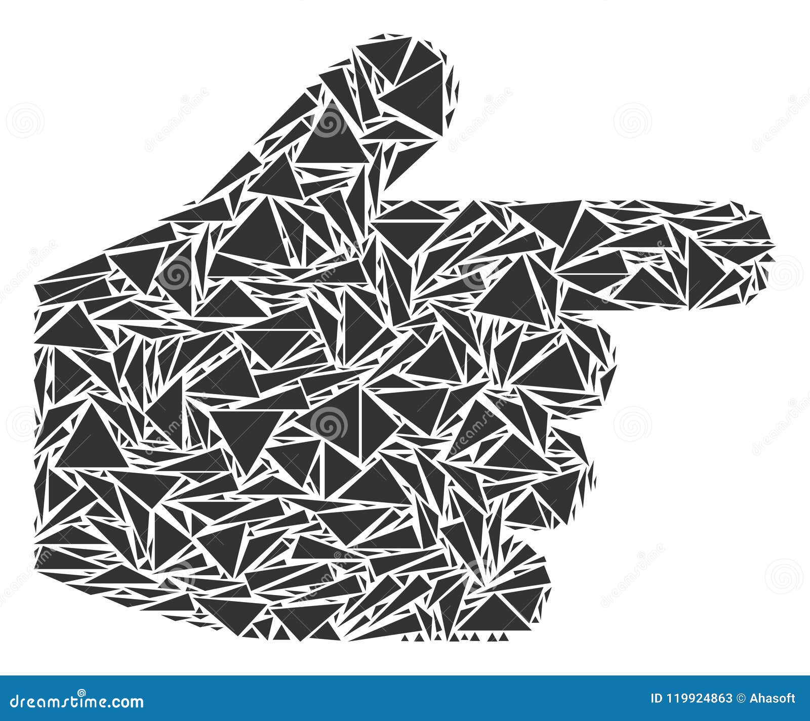 Pointer Finger Collage of Triangles Stock Vector - Illustration of ...