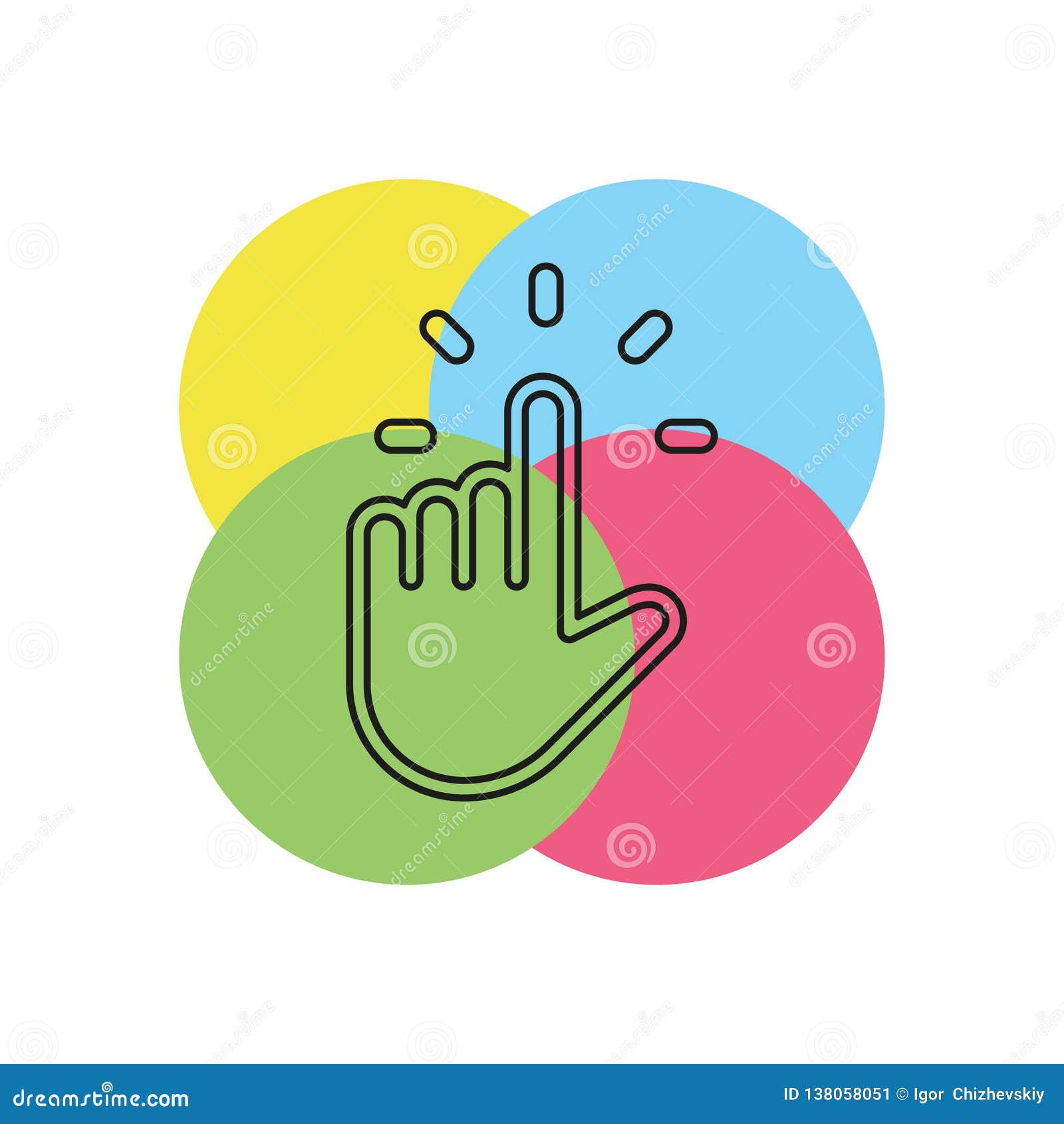 Pointer Finger Icon - Vector Hand Cursor Stock Illustration ...
