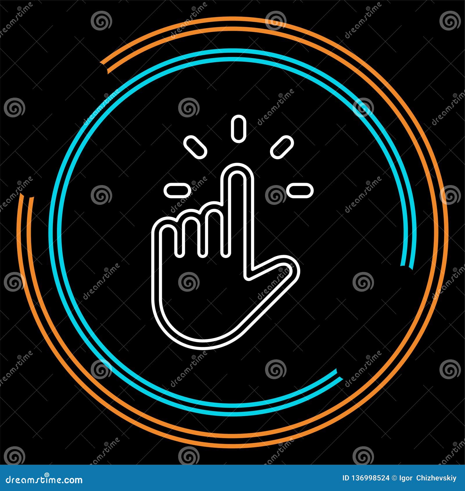 Pointer Finger Icon - Vector Hand Cursor Stock Vector - Illustration of ...