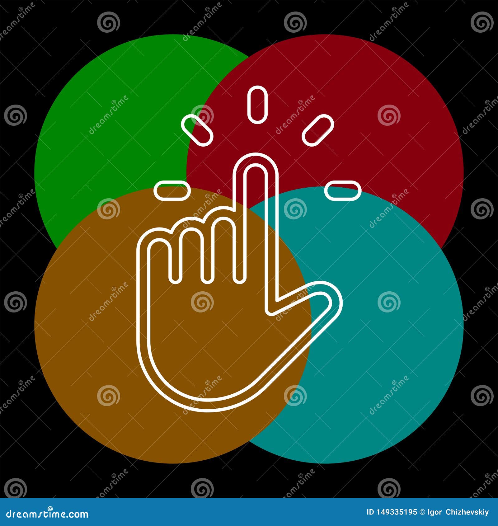 Pointer Finger Icon - Vector Hand Cursor Stock Vector - Illustration of ...