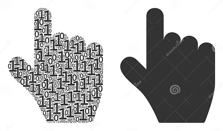 Pointer Finger Mosaic of Binary Digits Stock Vector - Illustration of ... Pointer Finger Mosaic of Binary Digits Stock Vector - Illustration of ...