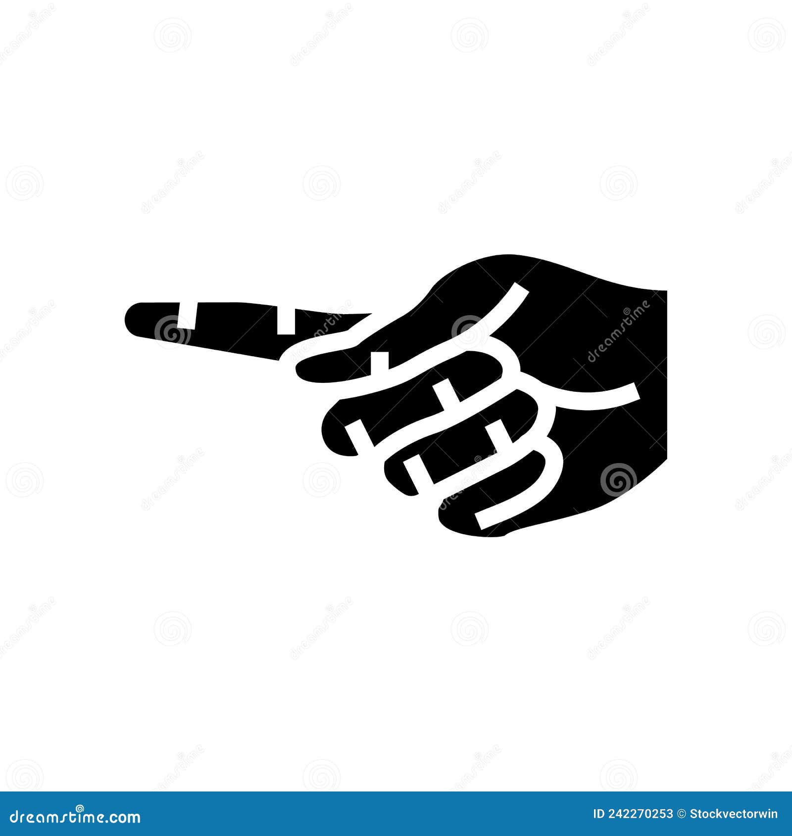 Pointer Hand Gesture Glyph Icon Vector Illustration Stock Vector ...