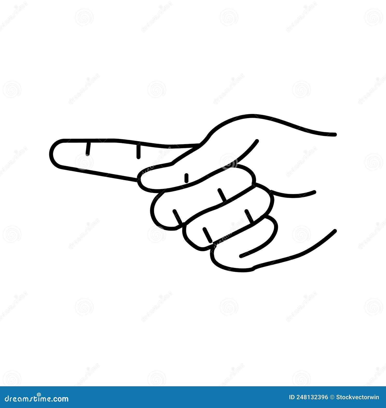 Pointer Hand Gesture Line Icon Vector Illustration Stock Vector ...