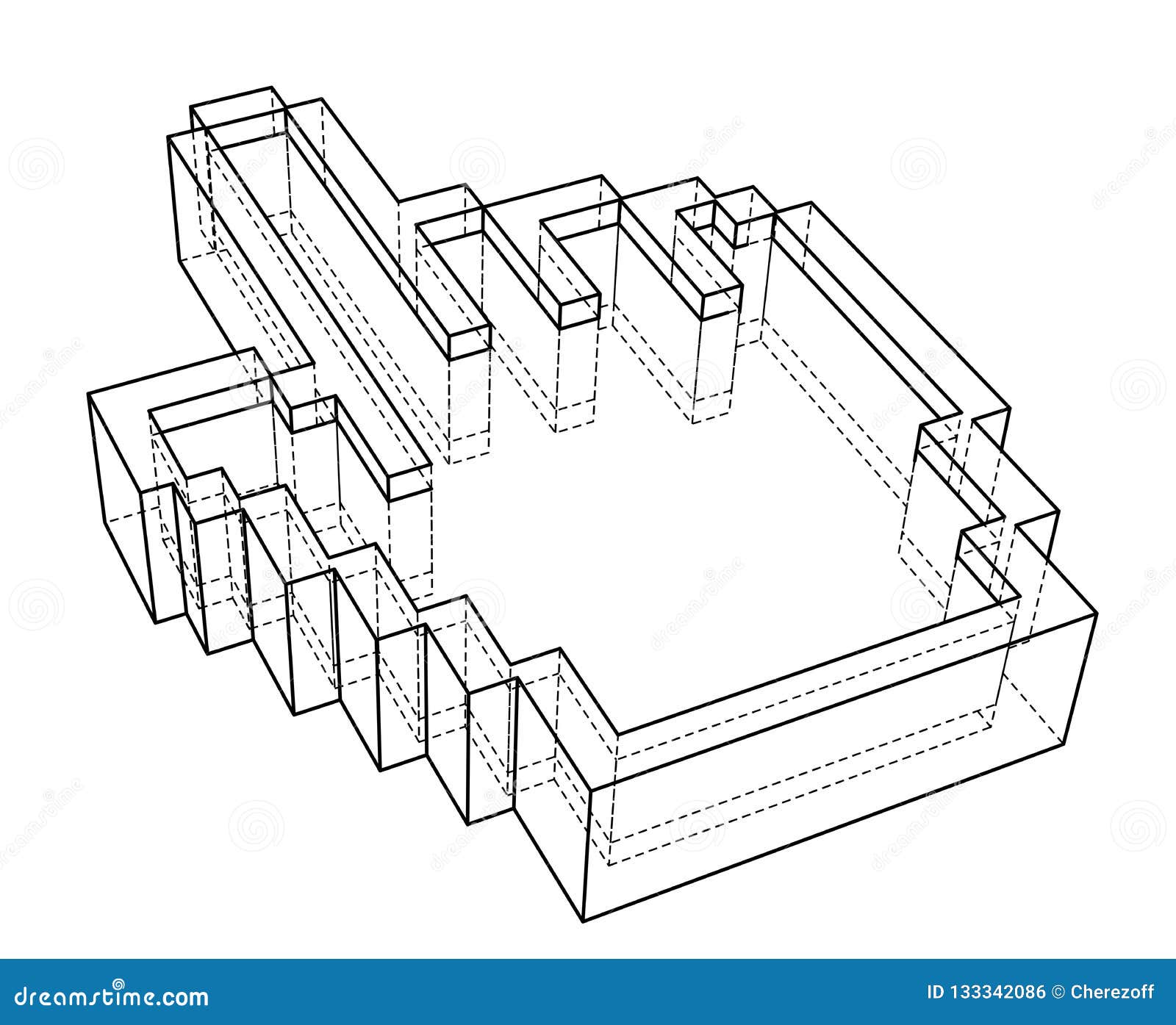 Pointer Hand Icon. 3d Illustration Stock Illustration - Illustration of ...