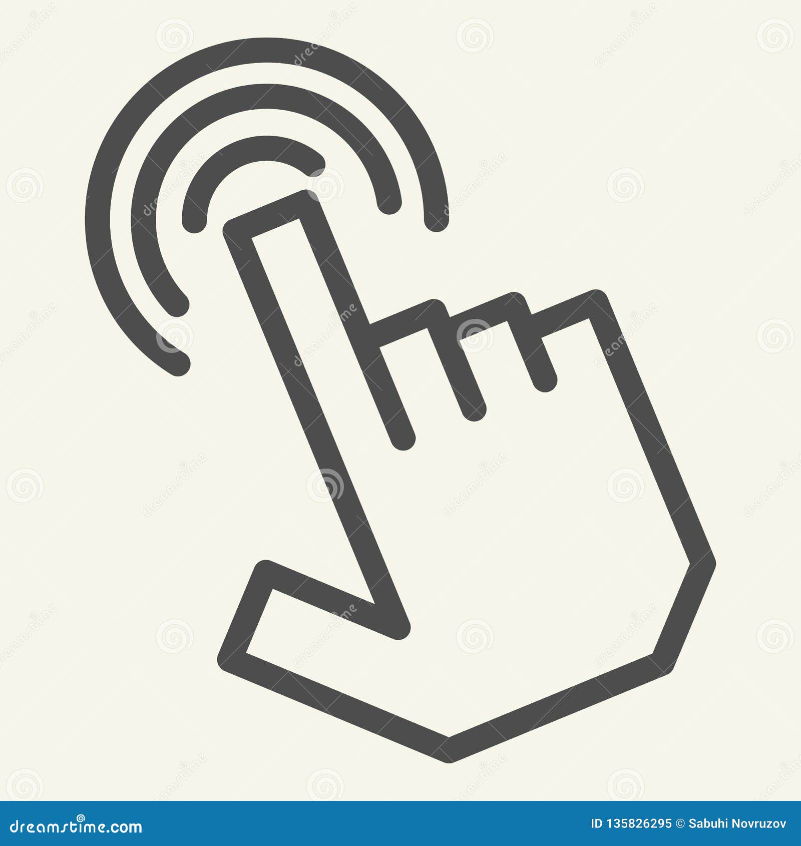 Pointer Hand Line Icon. Hand Cursor Vector Illustration Isolated on ...