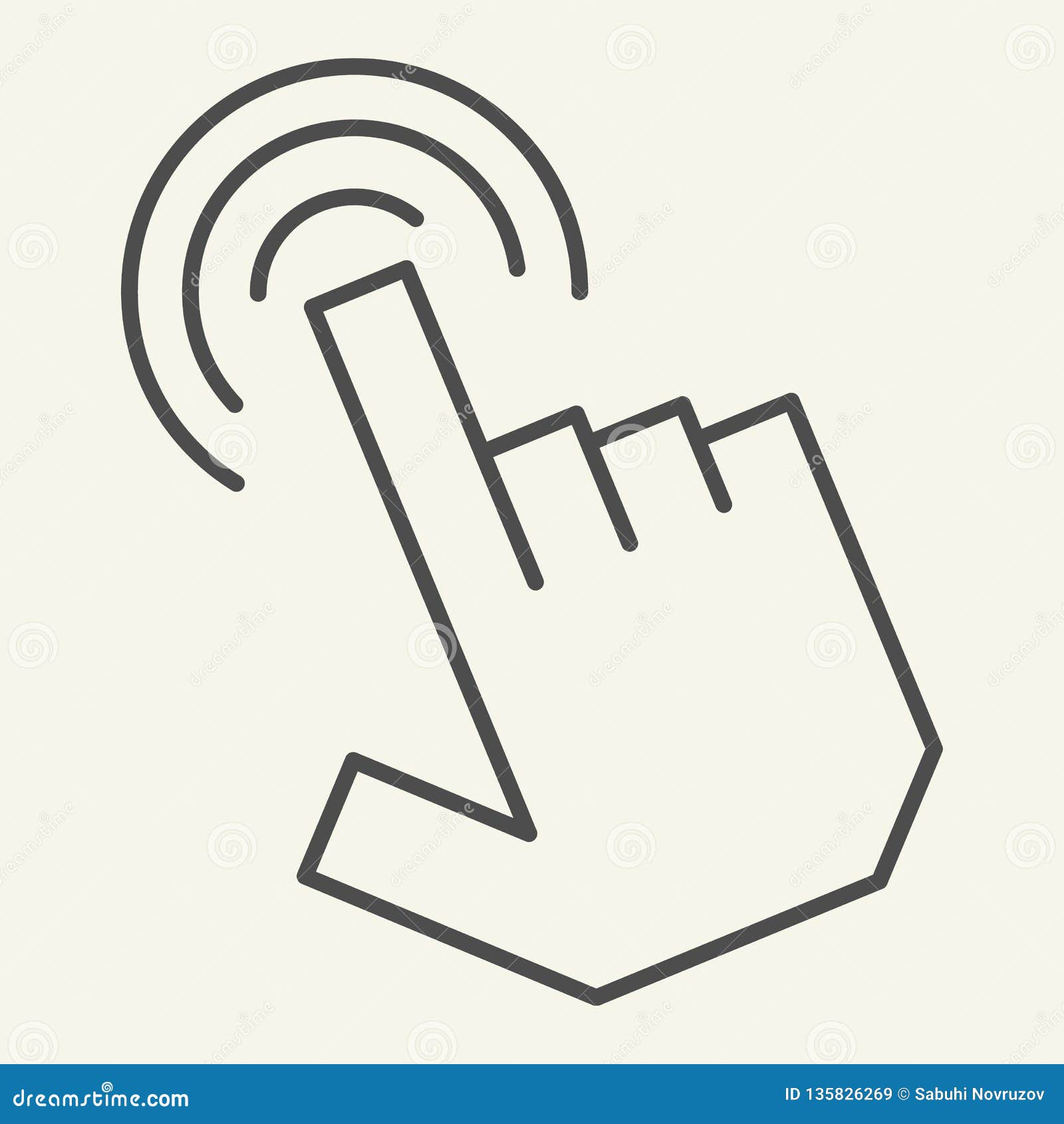 Pointer Hand Thin Line Icon. Hand Cursor Vector Illustration Isolated ...