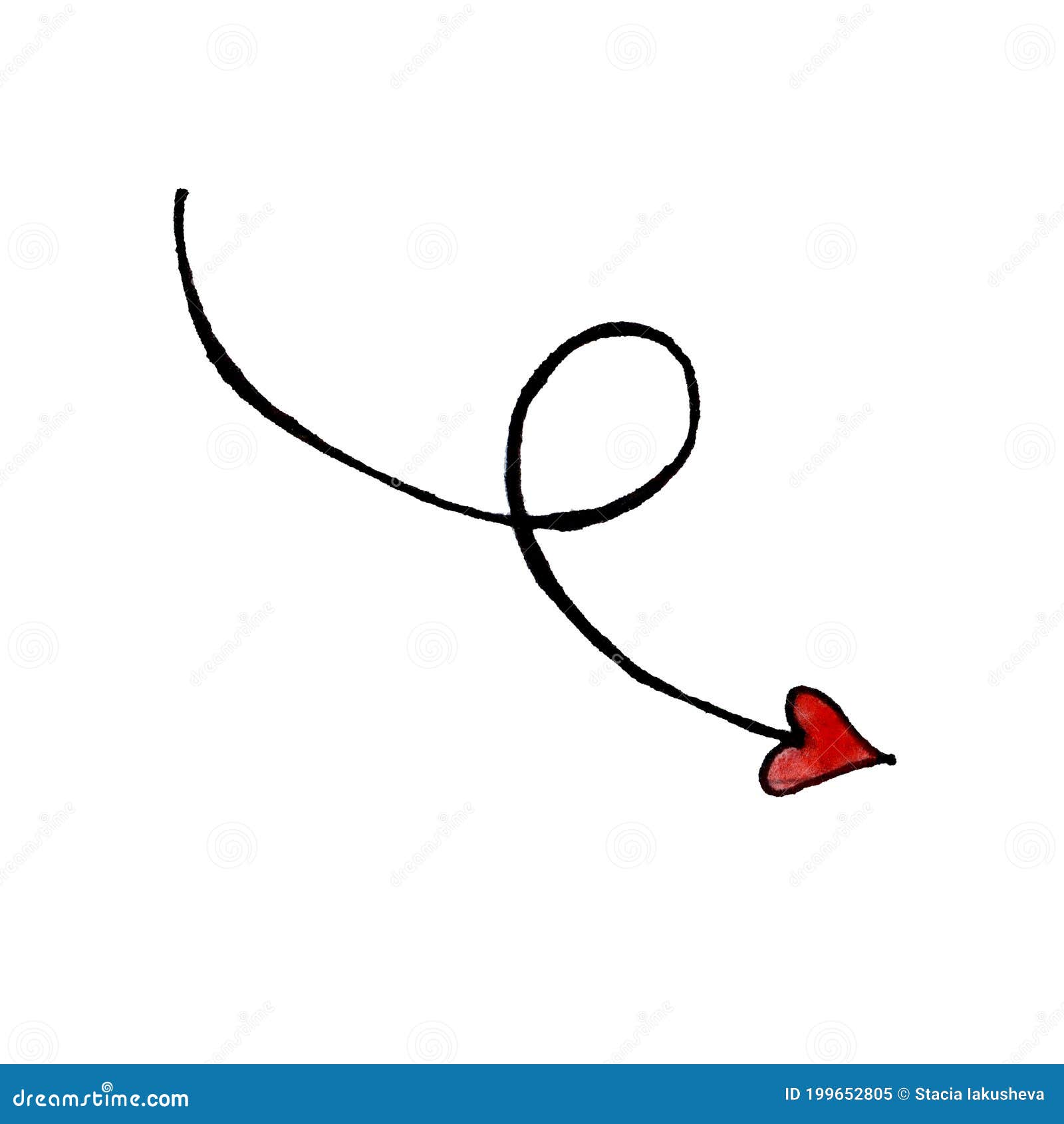 Pointer with a Heart at the End Stock Illustration - Illustration of ...