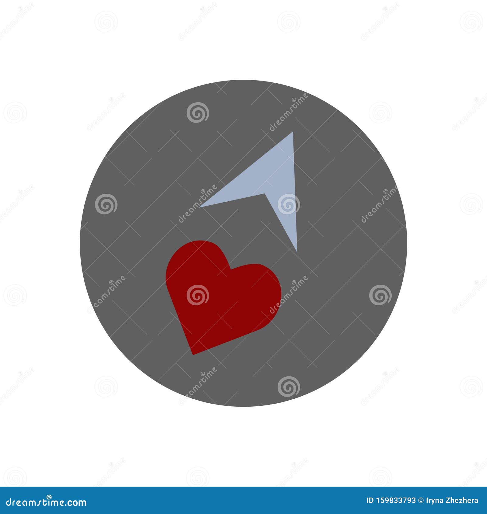 Pointer with Heart, Love Location Icon Shows Direction, Web Design ...