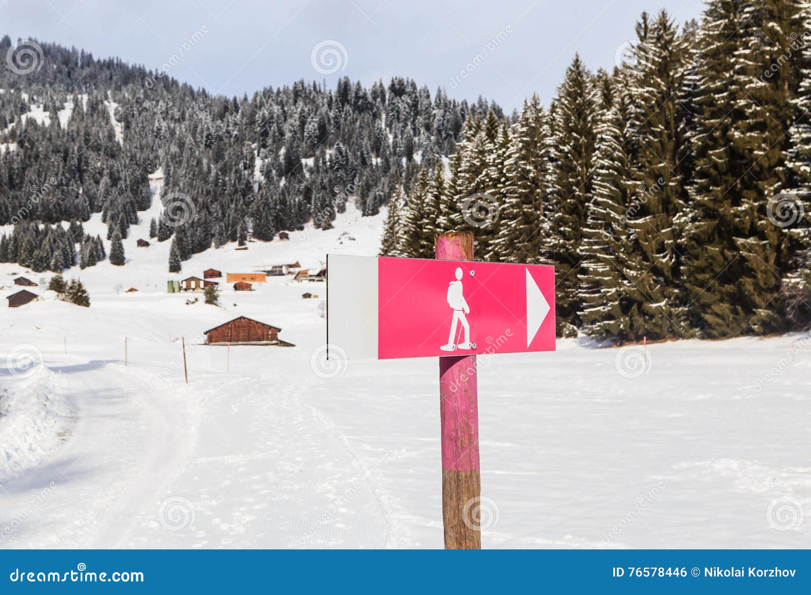 Pointer Hiking Trails Ski Resort Laax Stock Photo - Image of popular ...
