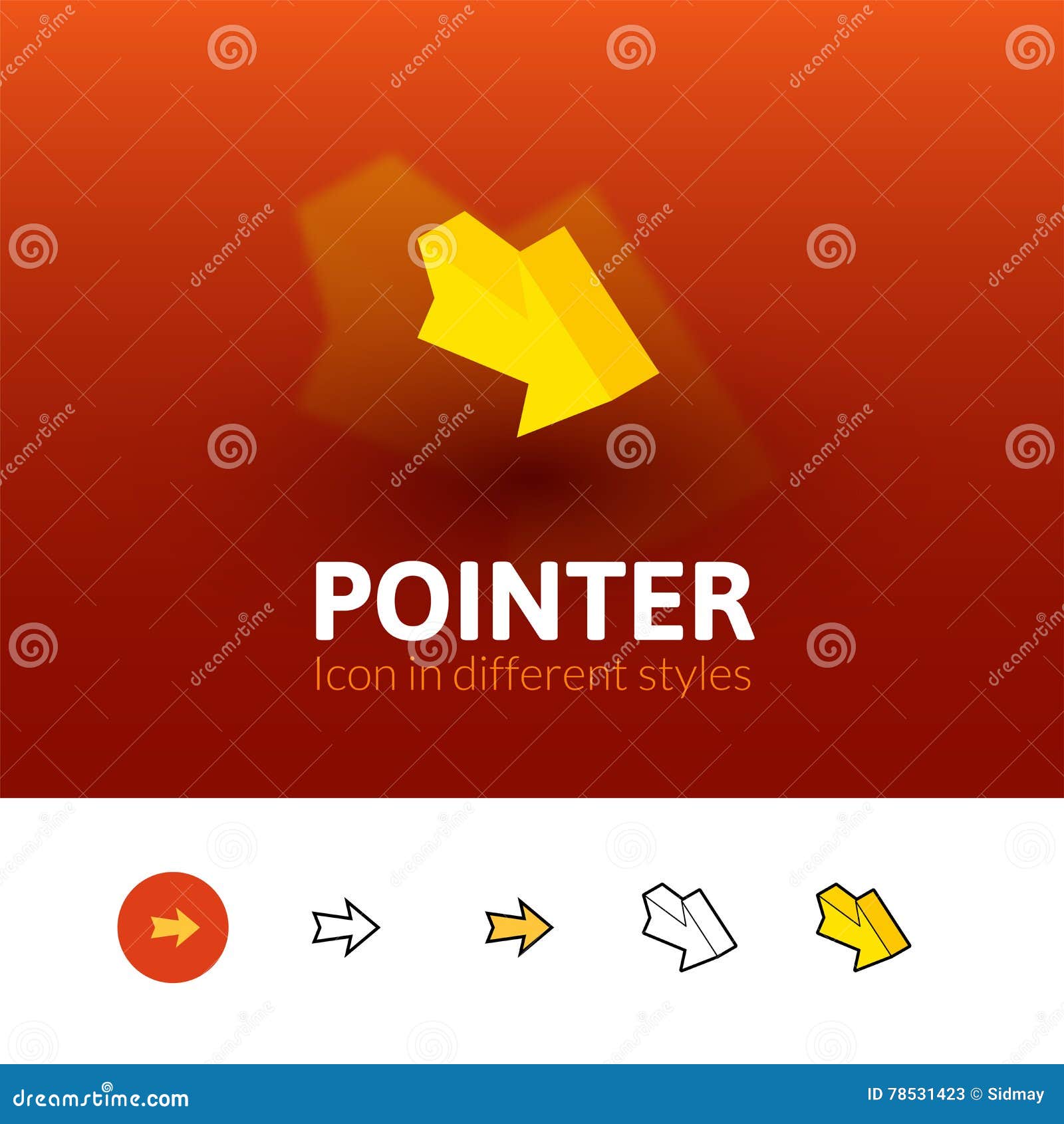 Pointer Icon in Different Style Stock Vector - Illustration of ...