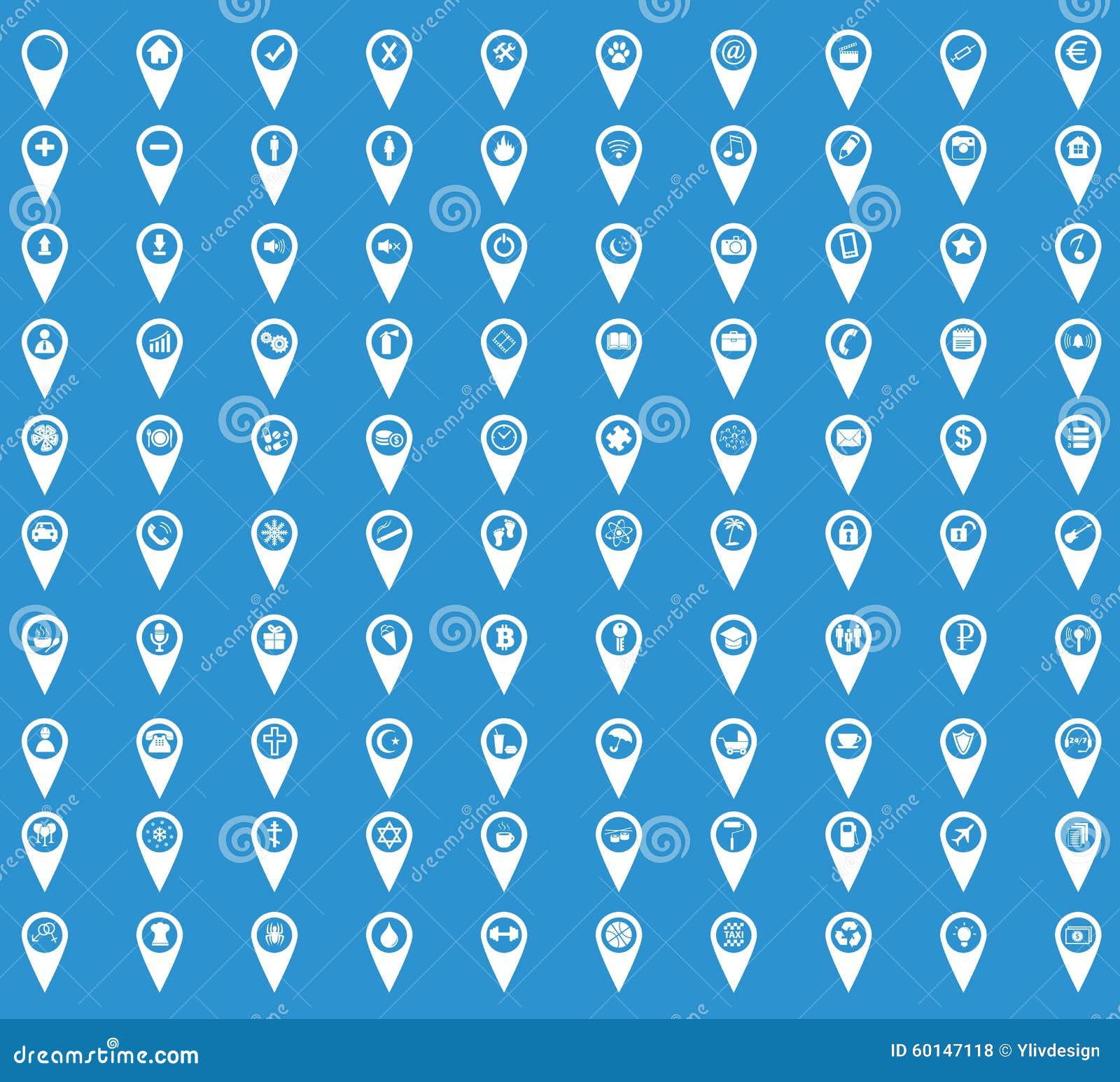 Pointer icon set, blue stock vector. Illustration of icon - 60147118