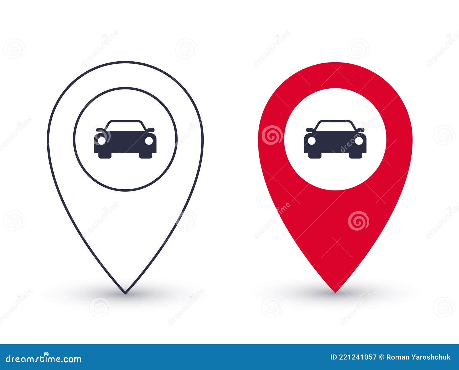 Pointer Icons. Parking Point or Place for a Car. Geolocation Pointers ...