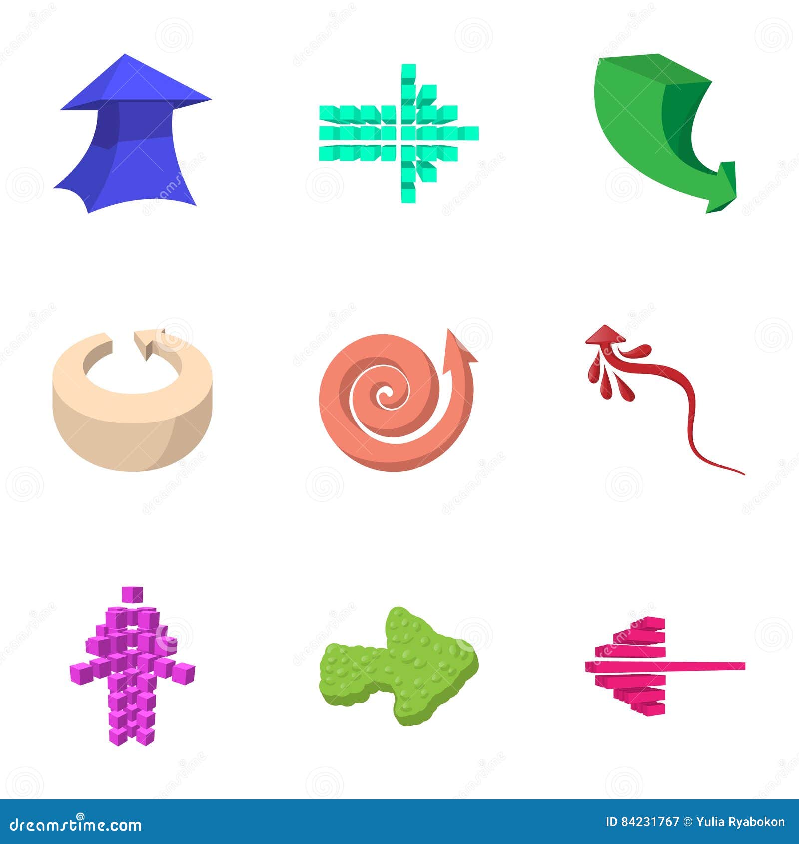 Pointer Icons Set, Cartoon Style Stock Vector - Illustration of object ...