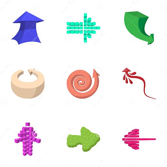 Pointer Icons Set, Cartoon Style Stock Vector - Illustration of object ...