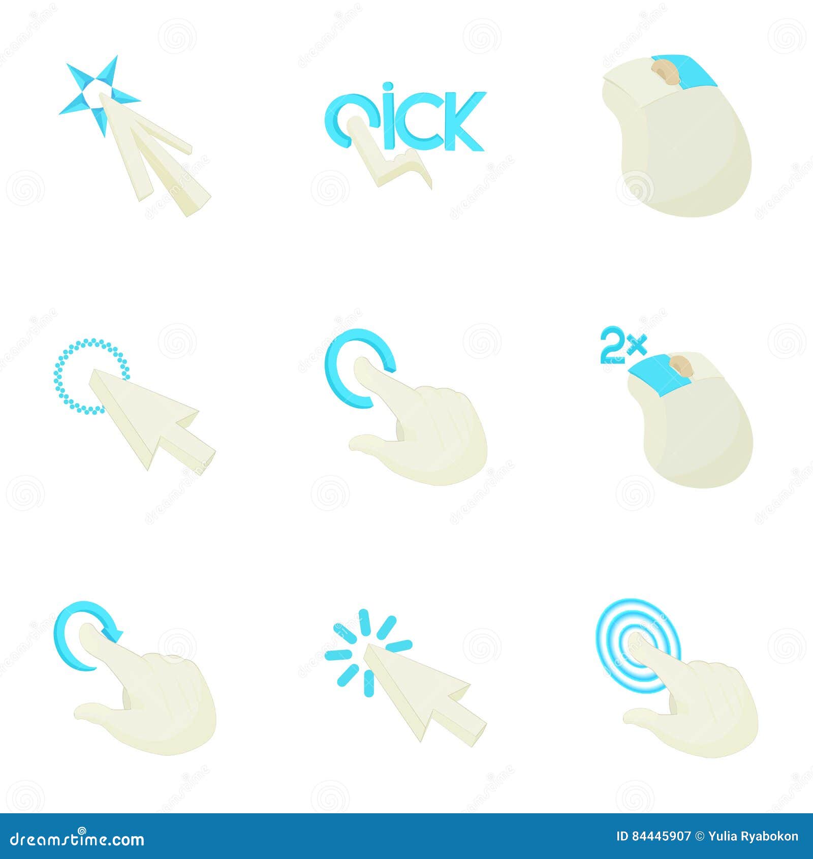 Pointer Icons Set, Cartoon Style Stock Vector - Illustration of ...