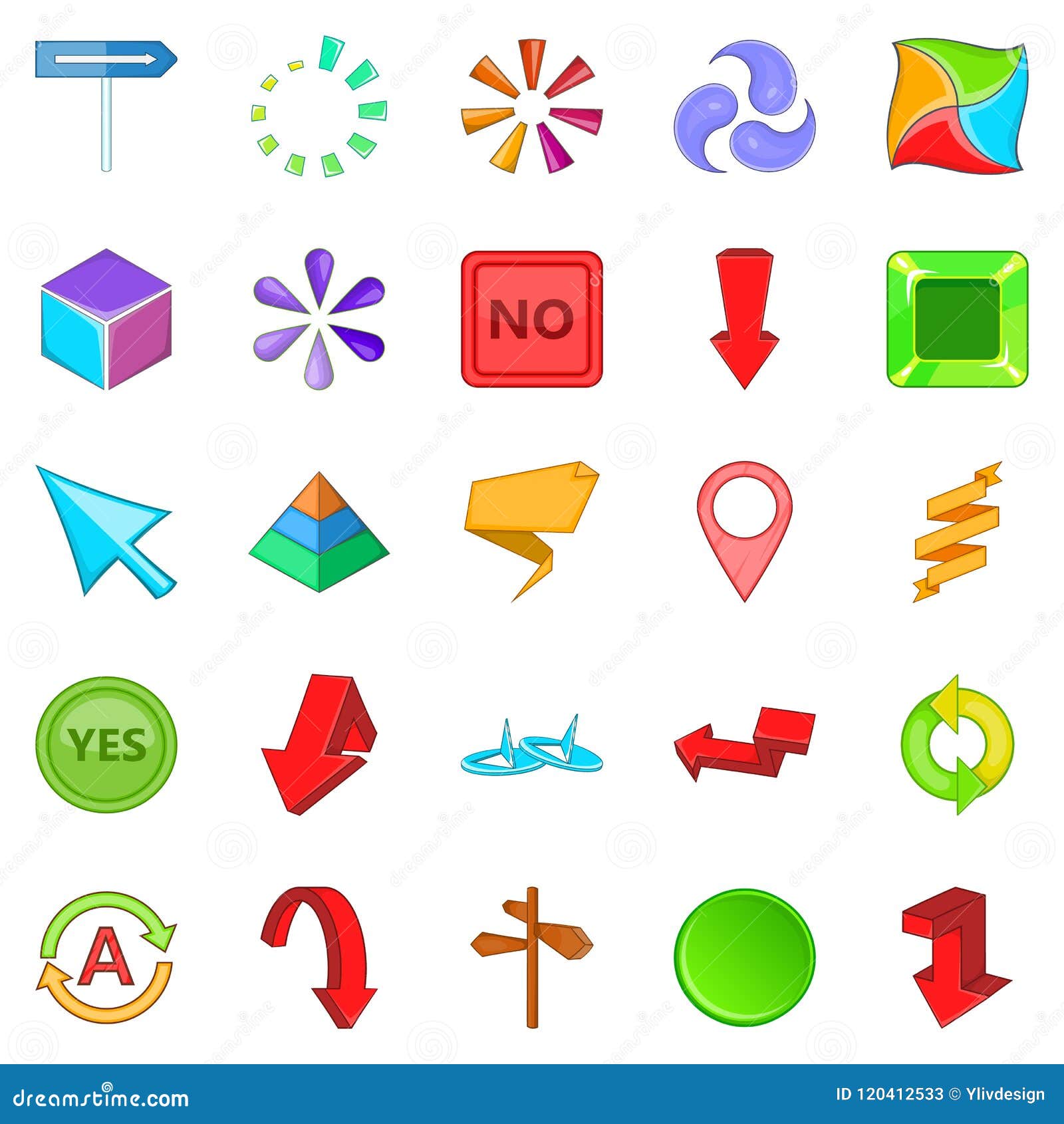 Pointer Icons Set, Cartoon Style Stock Vector - Illustration of ...