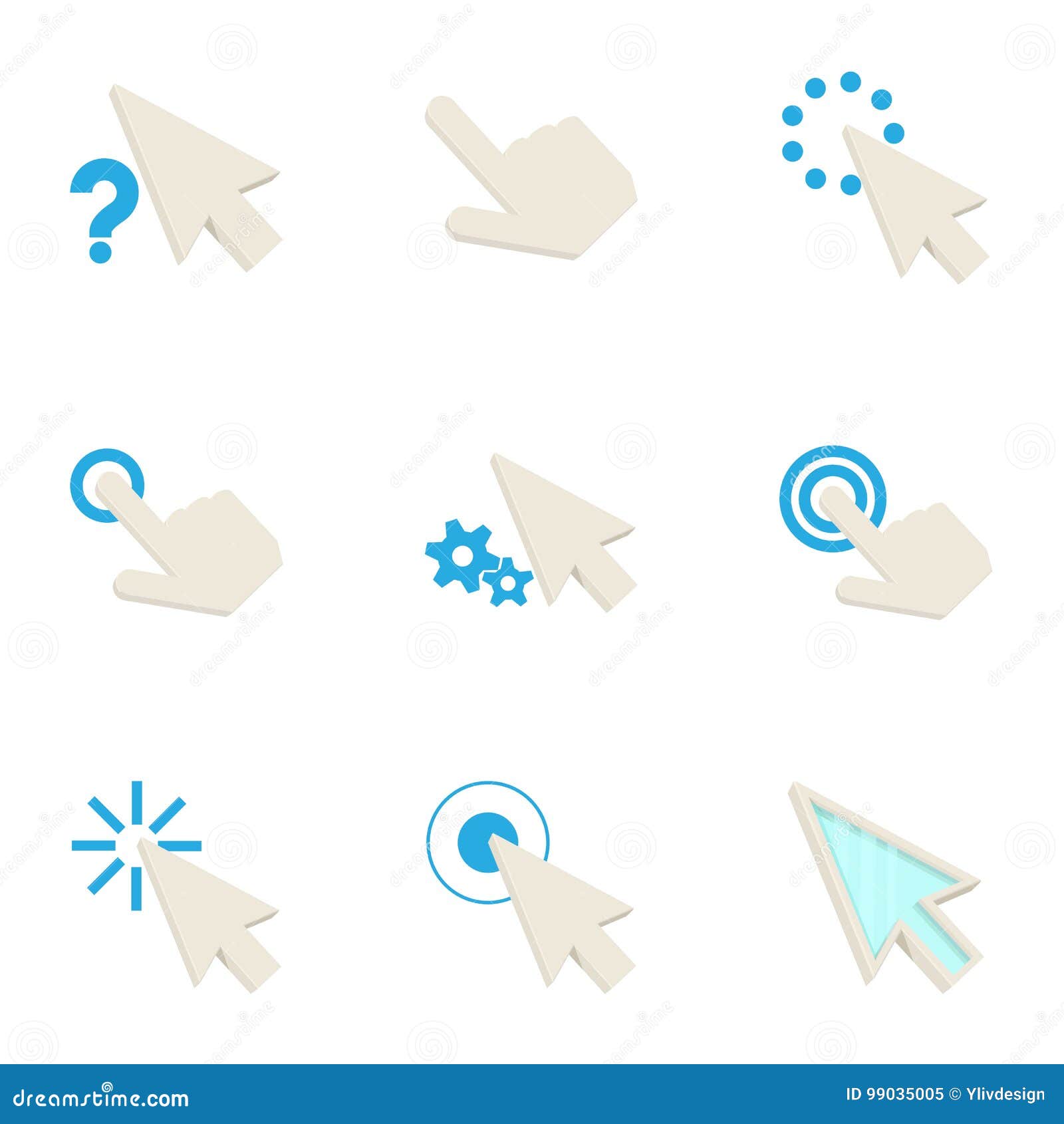 Pointer Icons Set, Cartoon Style Stock Vector - Illustration of clock ...