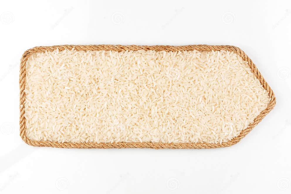 Pointer Made of Rope, Filled with a Grain of Rice. Isolated Stock Photo ...