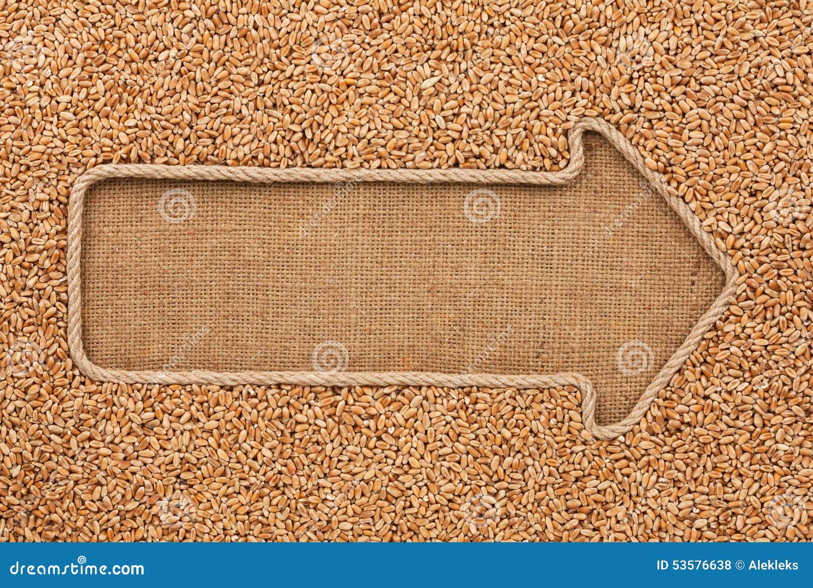 Pointer Made from Rope with Grain Wheat Lying on Sackcloth Stock Photo ...