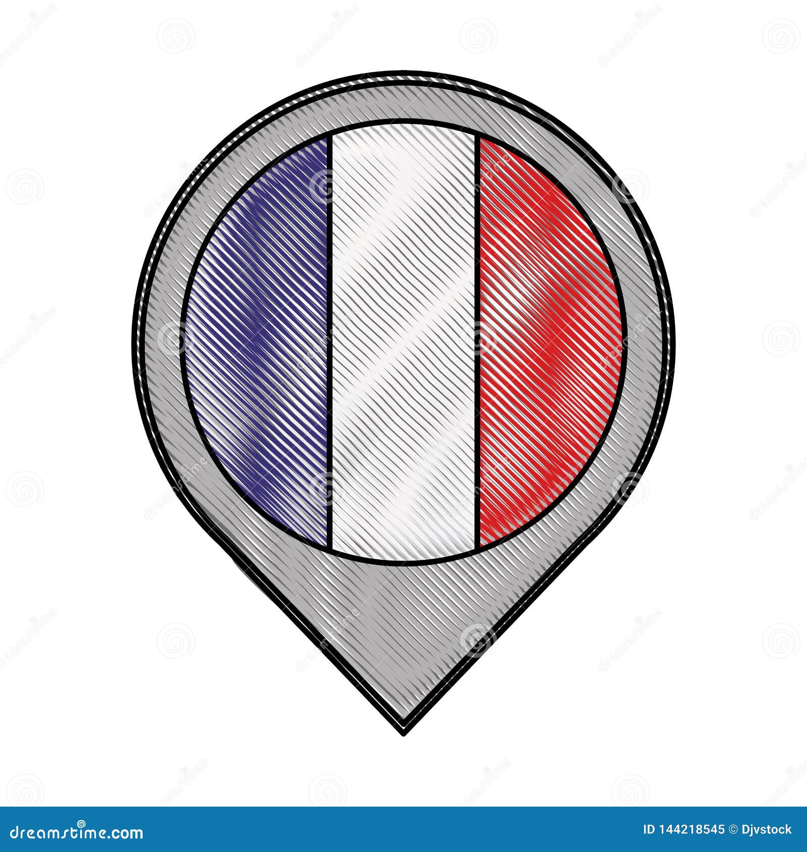 Pointer Map Flag French Paris Location Stock Illustration ...