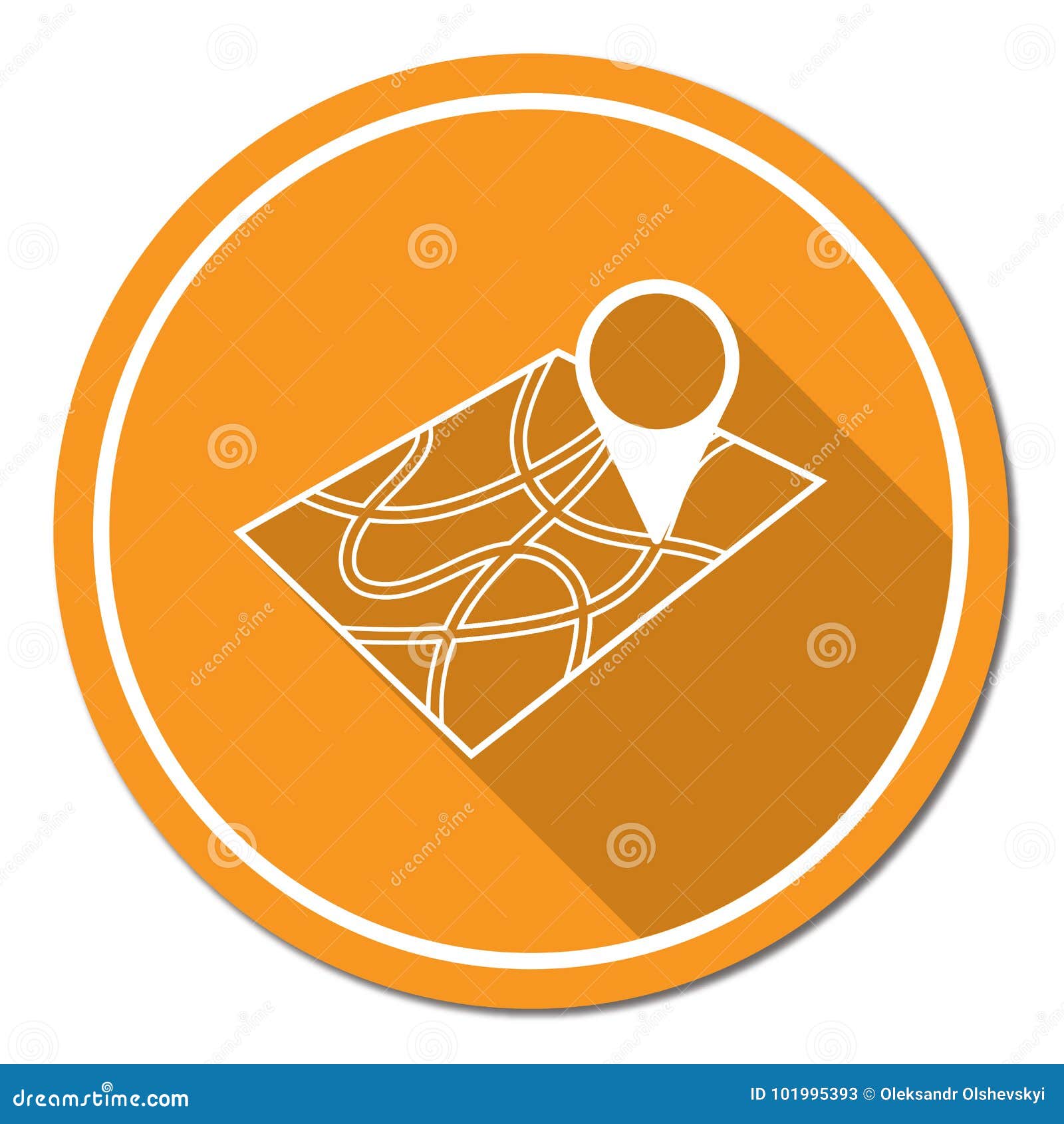 Pointer on map icon stock vector. Illustration of design - 101995393