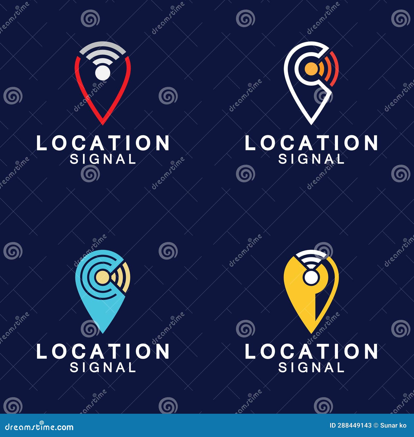 Pointer Map with Wifi Internet Signal Location Connection Icons Logo ...