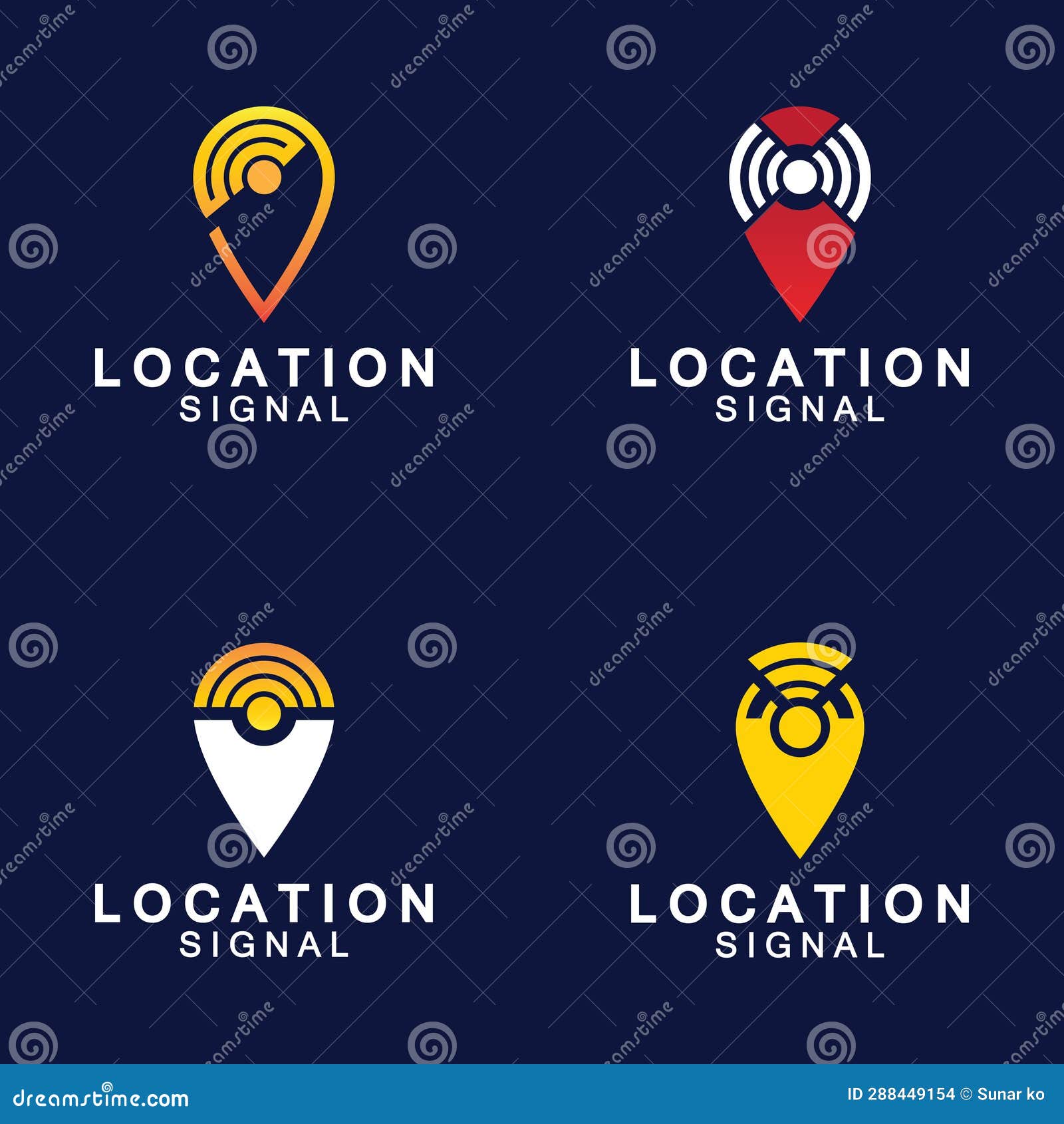 Pointer Map with Wifi Internet Signal Location Connection Icons Logo ...