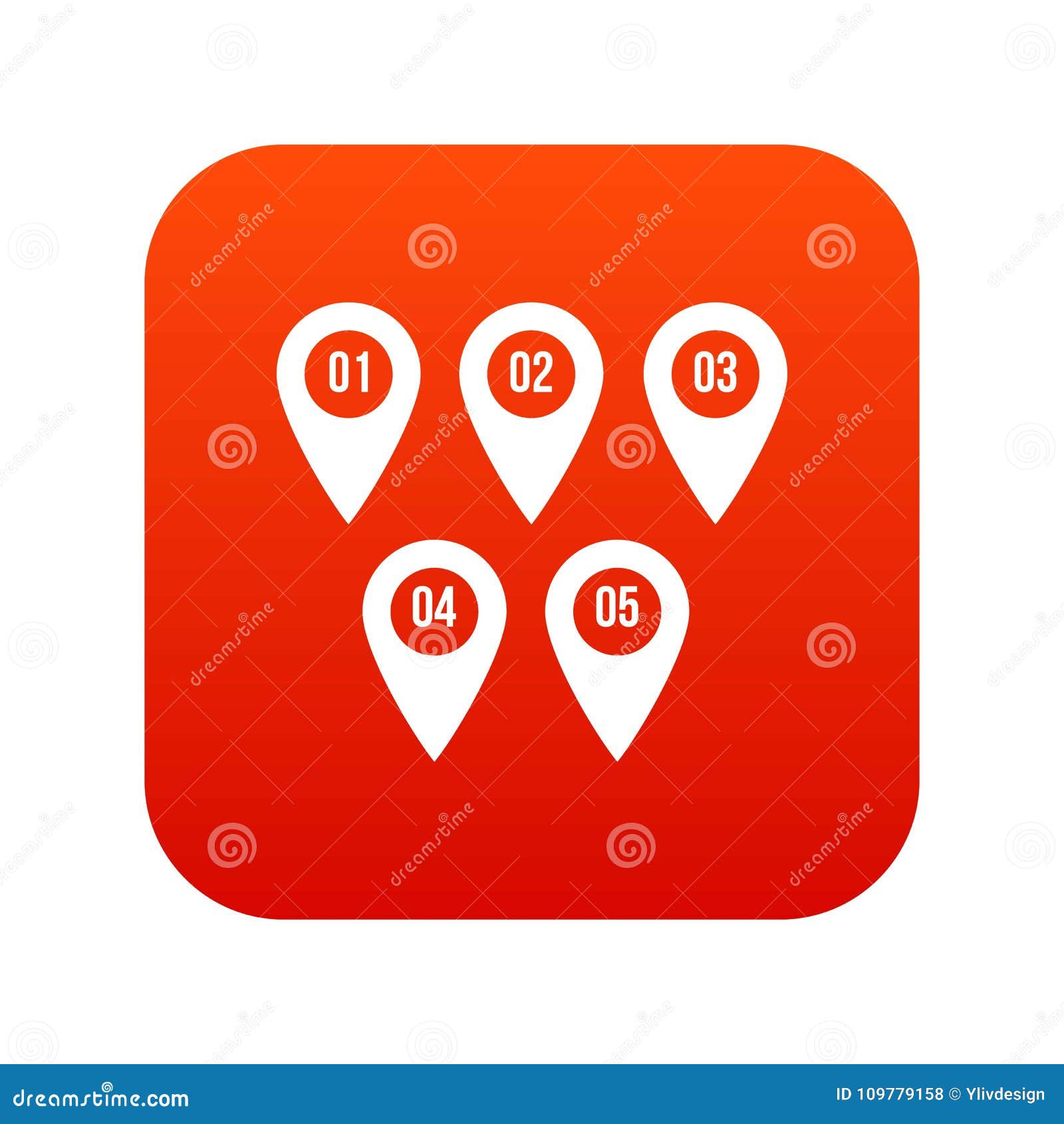 Pointer Marks Icon Digital Red Stock Vector - Illustration of landmark ...