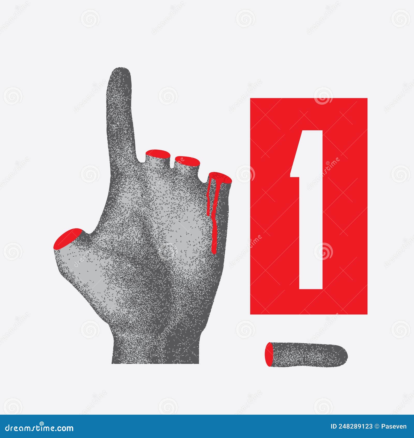 Pointer Number 1 from Hand with Severed Finger Stock Vector ...