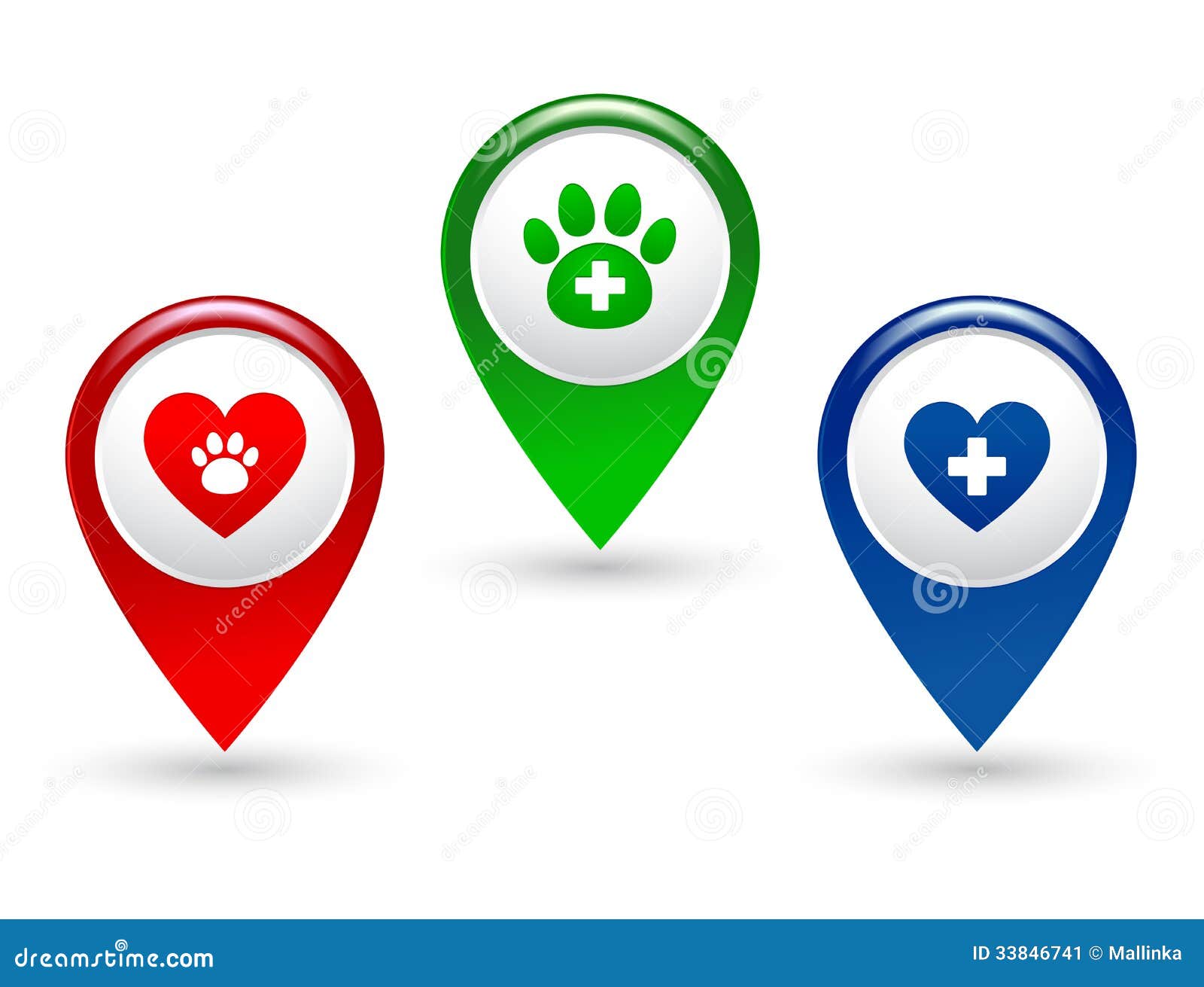 Pointer with Paw, Heart and Veterinary Cross Stock Vector ...