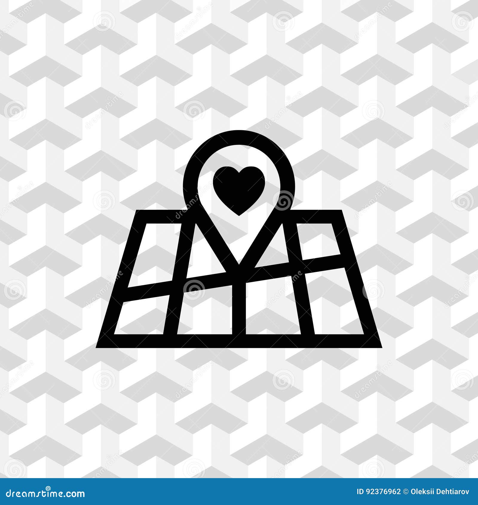 Pointer Pin Up Icon with Heart Stock Vector Illustration Flat Design ...