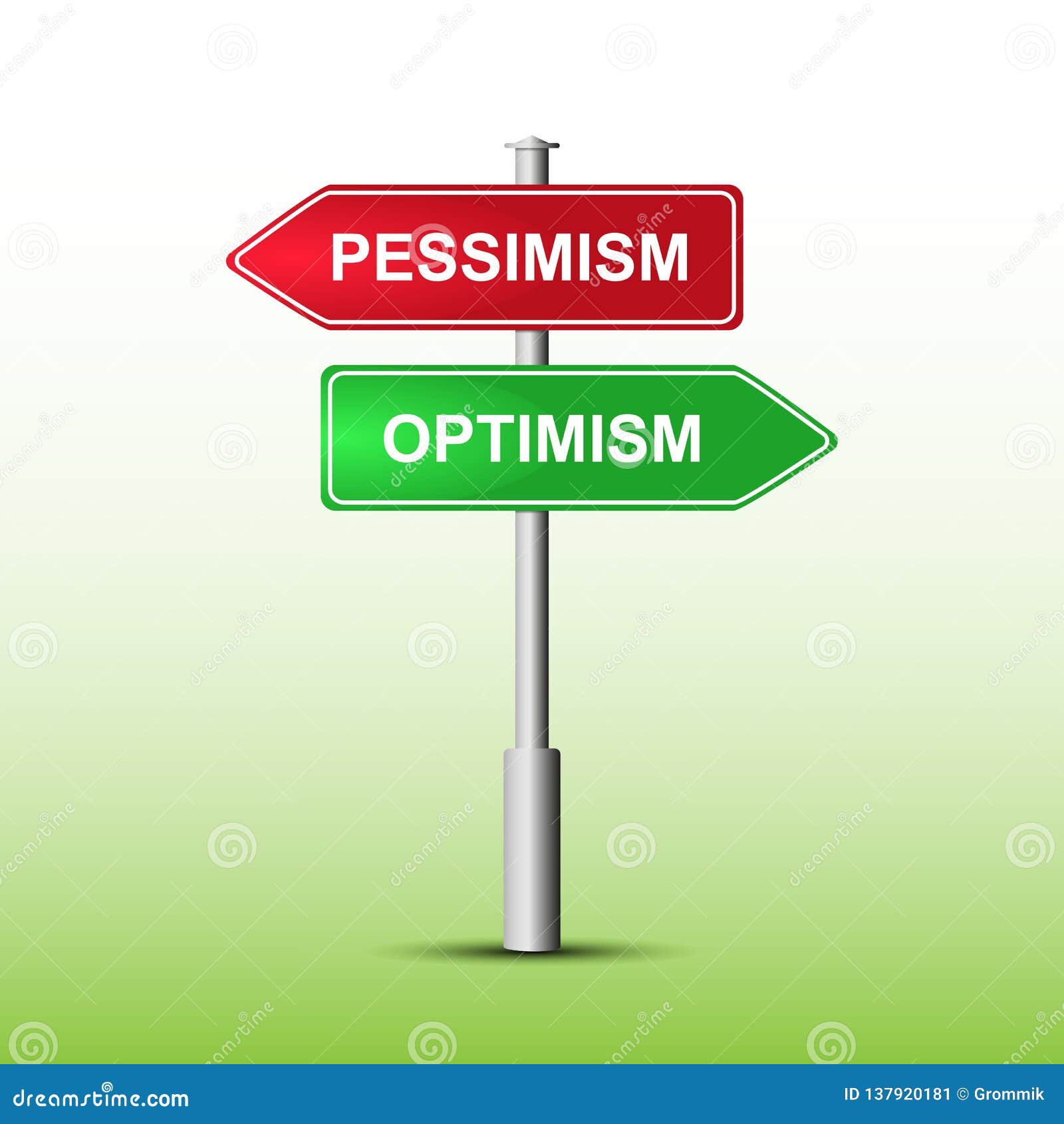 Pessimism And Optimism As Different Choices In Life - Pictured As Words ...