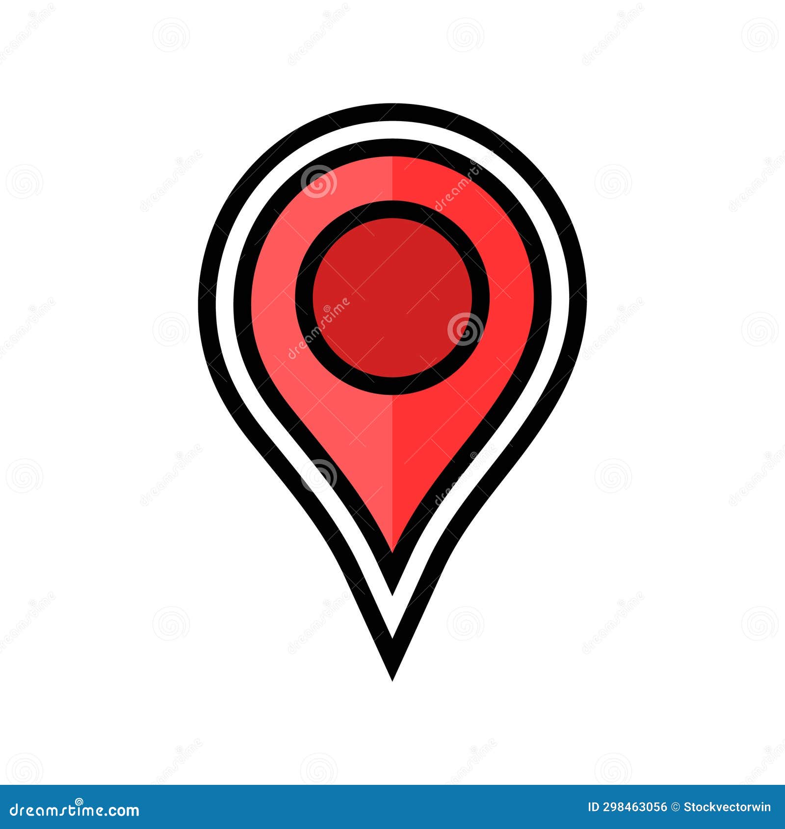 Pointer Red Map Location Color Icon Vector Illustration Stock Vector - Illustration of ...