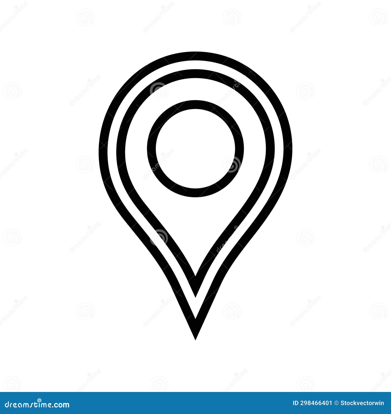 Pointer Red Map Location Line Icon Vector Illustration Stock Vector ...