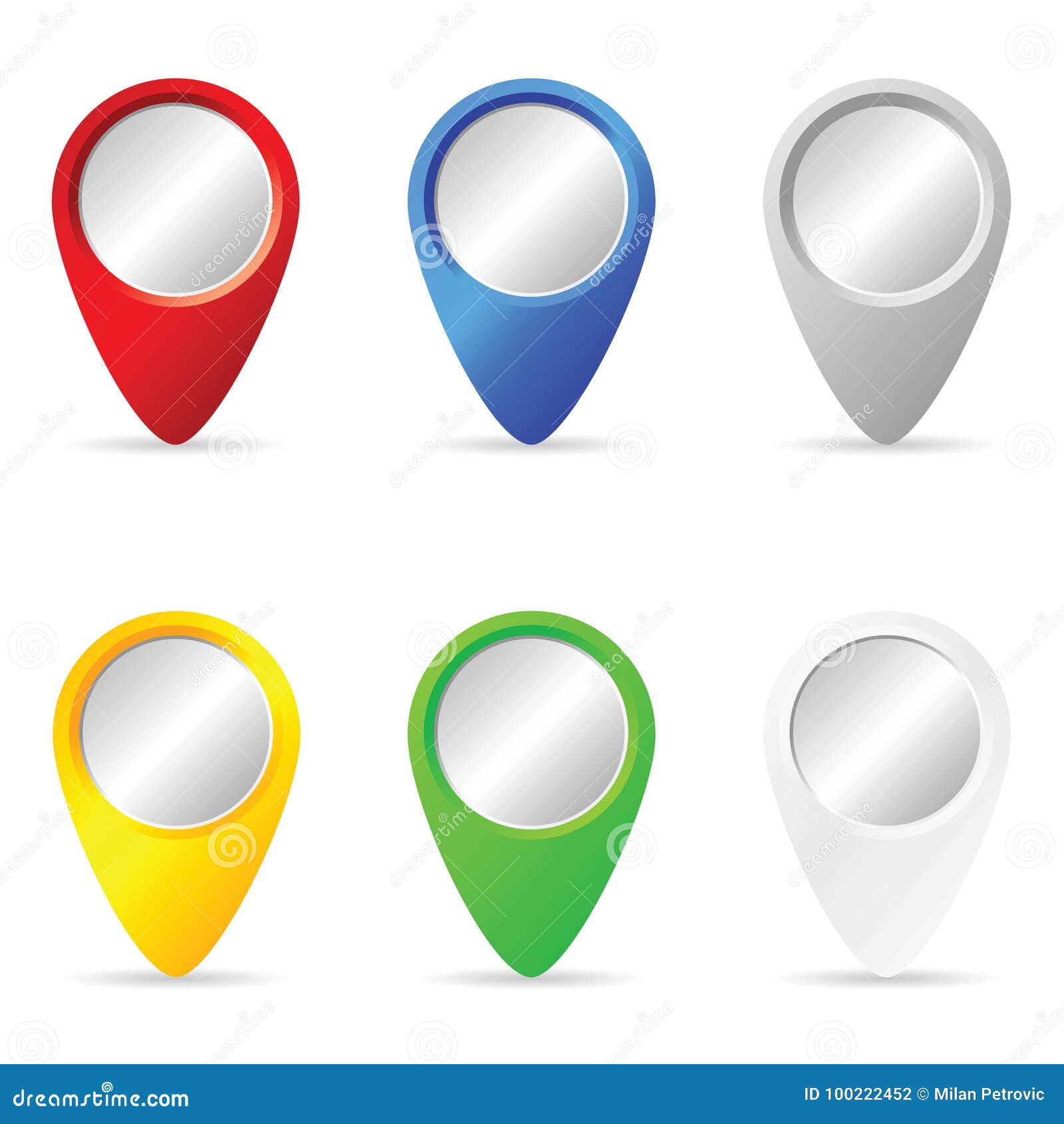 Pointer Set in Various Color Illustration Stock Vector - Illustration ...