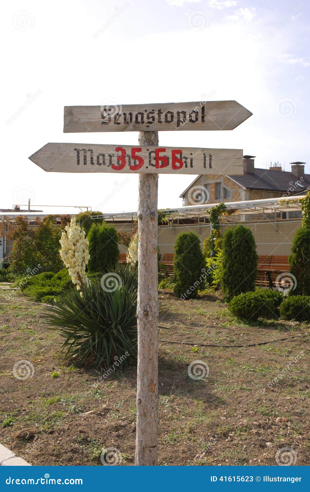 Pointer To Sevastopol and 35 Armored Turret Battery. Stock Image ...