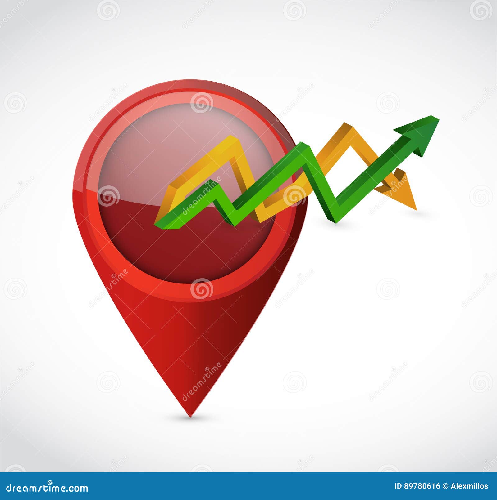 Pointer Up and Down Arrow Business Graph Stock Illustration ...