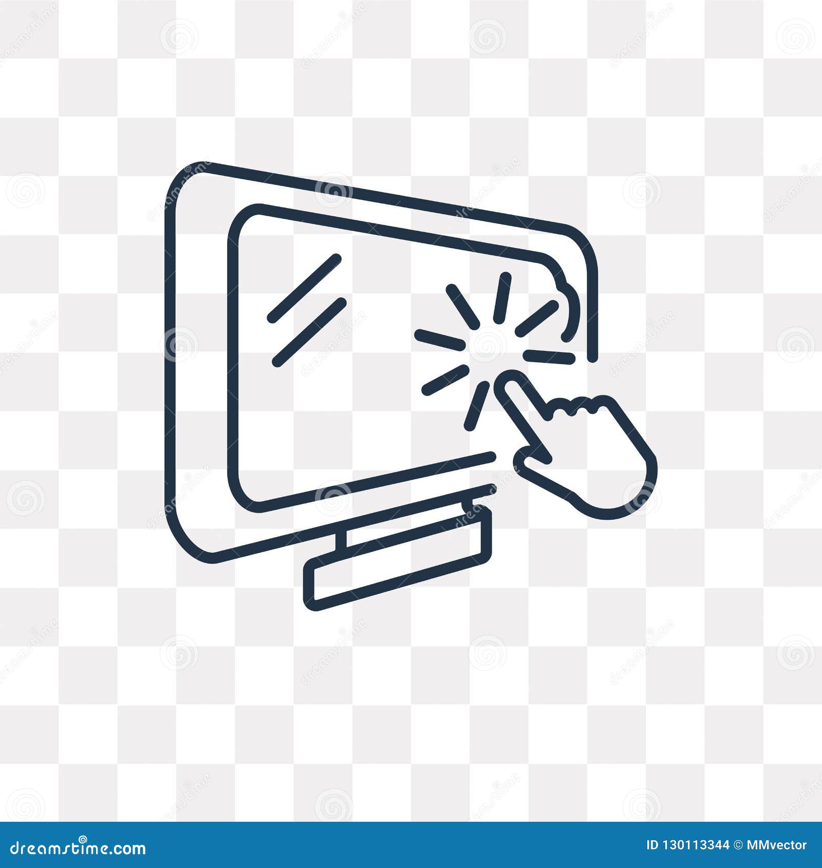 Pointer Vector Icon Isolated on Transparent Background, Linear P Stock ...