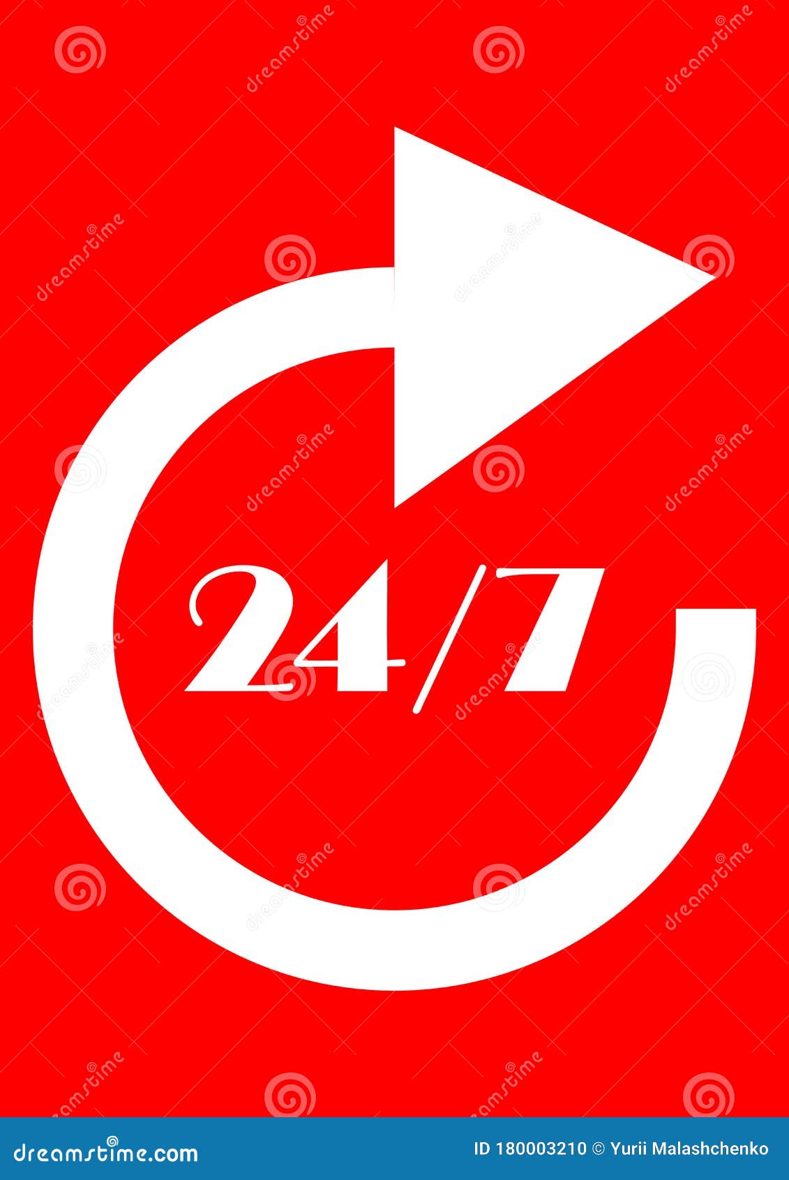 Pointer Working Hours 24 Hours a Day Stock Illustration - Illustration ...