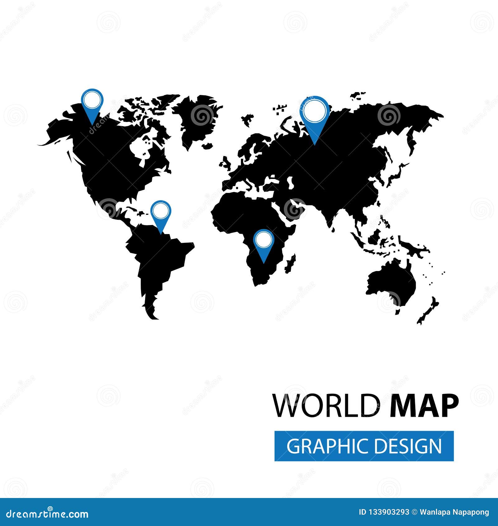 Pointer in world map stock vector. Illustration of earth - 133903293