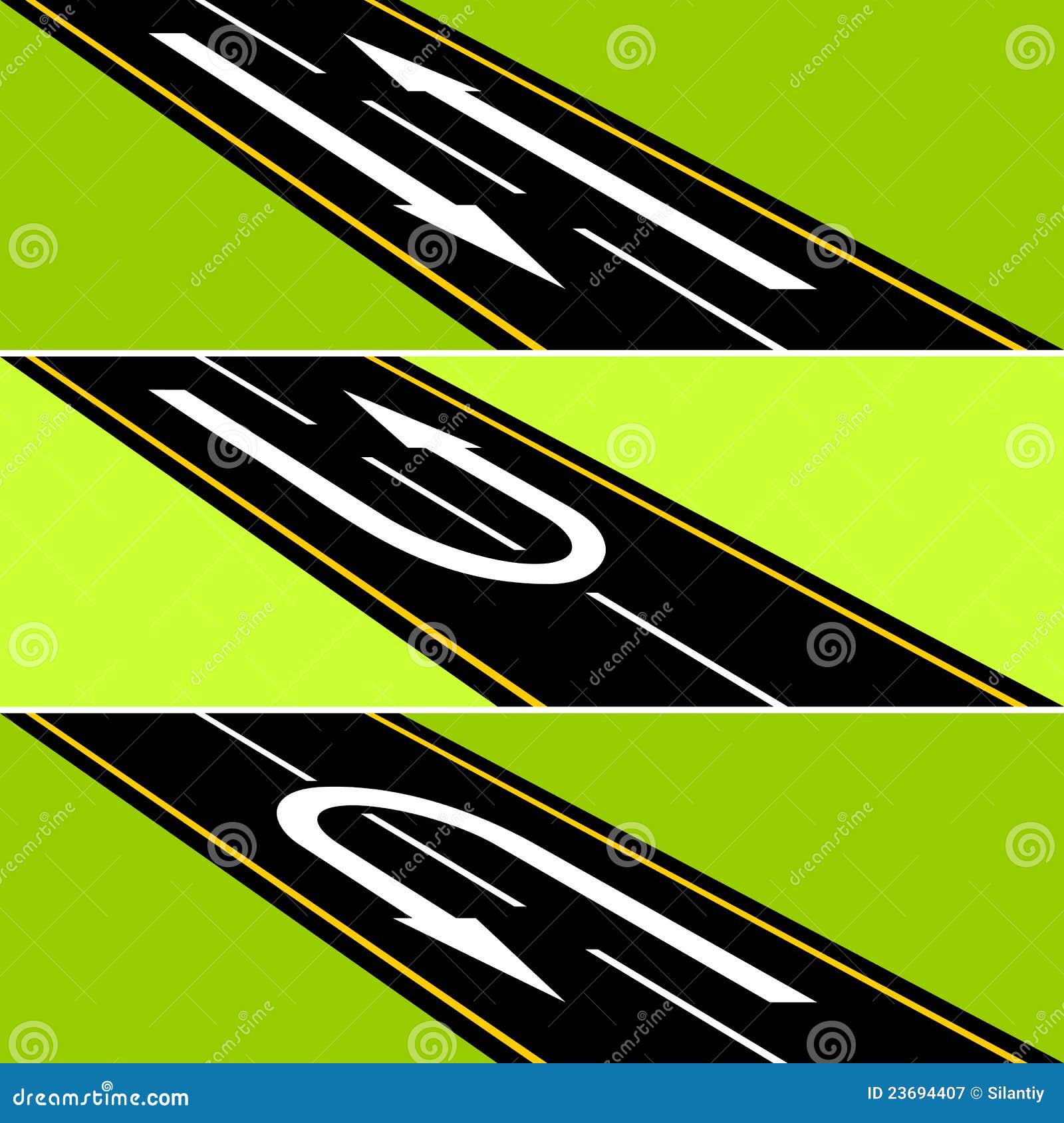 Pointers on highway. stock vector. Illustration of hell - 23694407