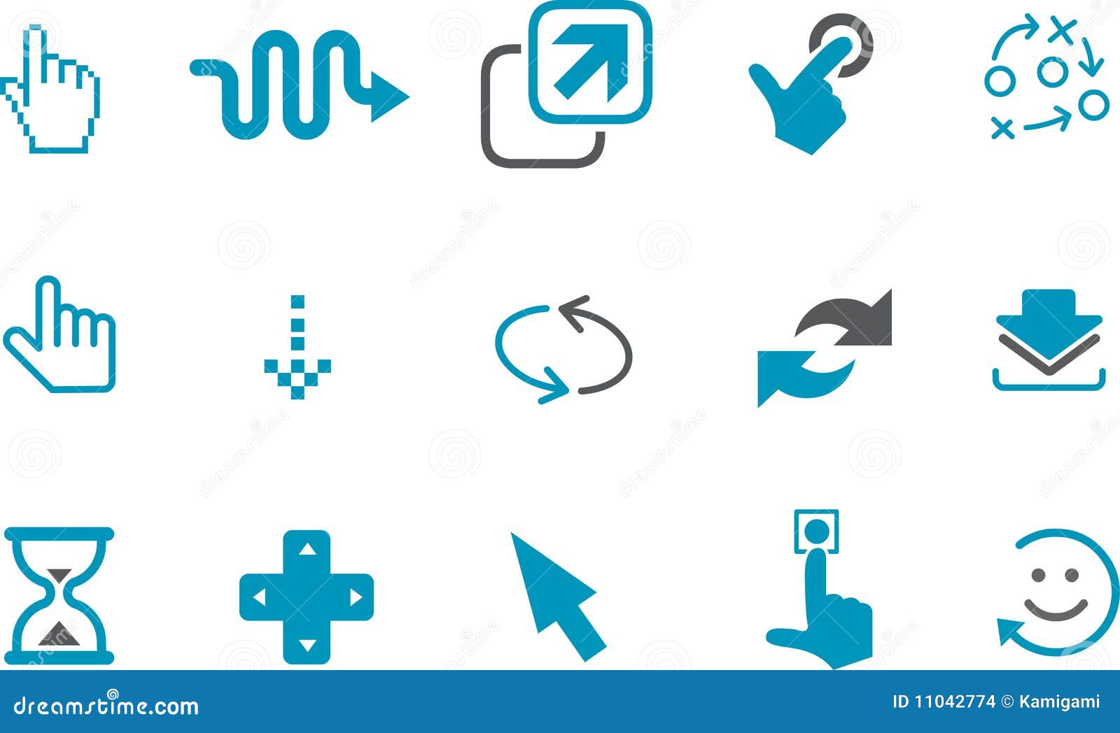 Pointers Icon Set stock illustration. Illustration of blue - 11042774