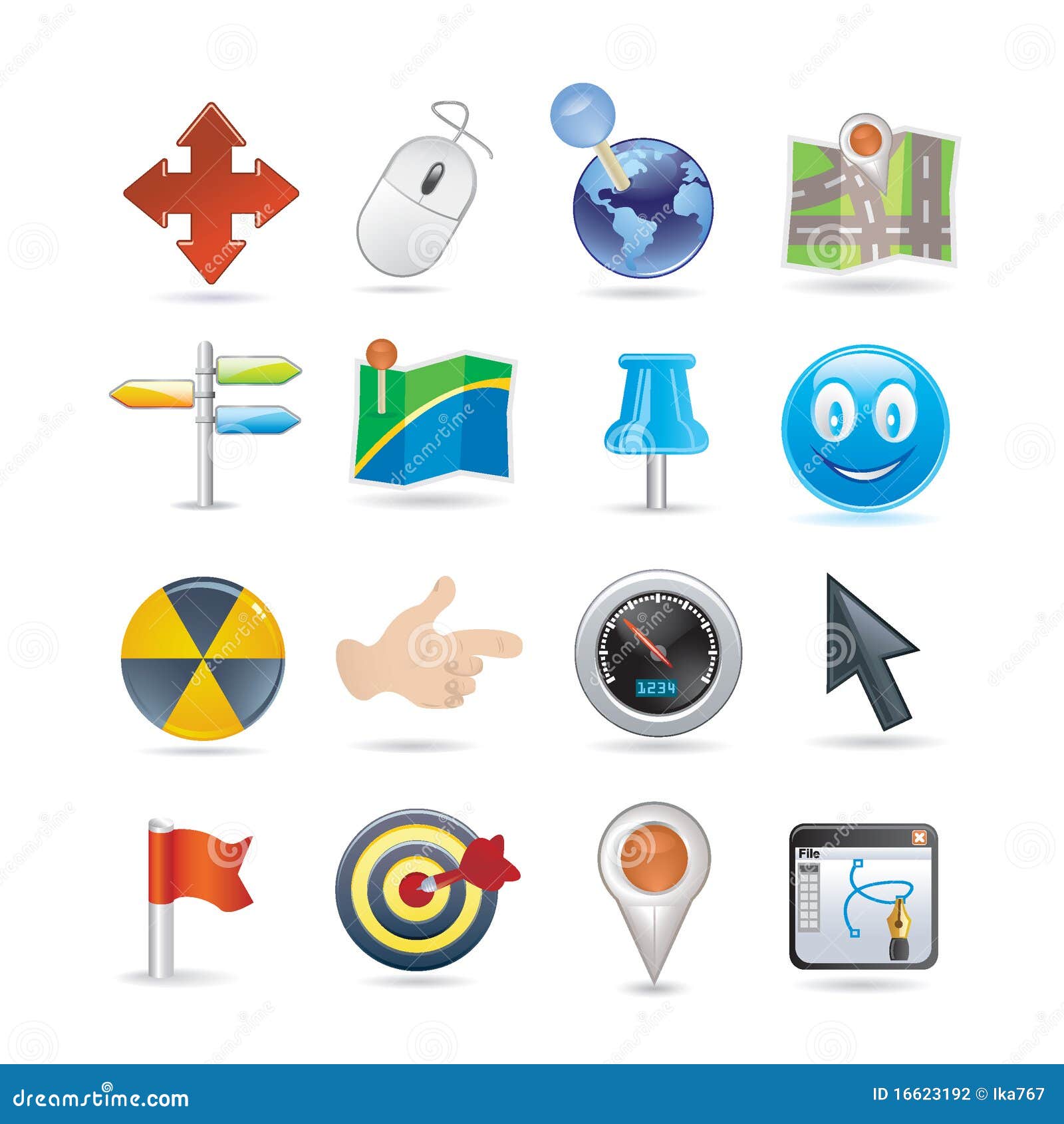 Pointers icon set stock vector. Illustration of road - 16623192